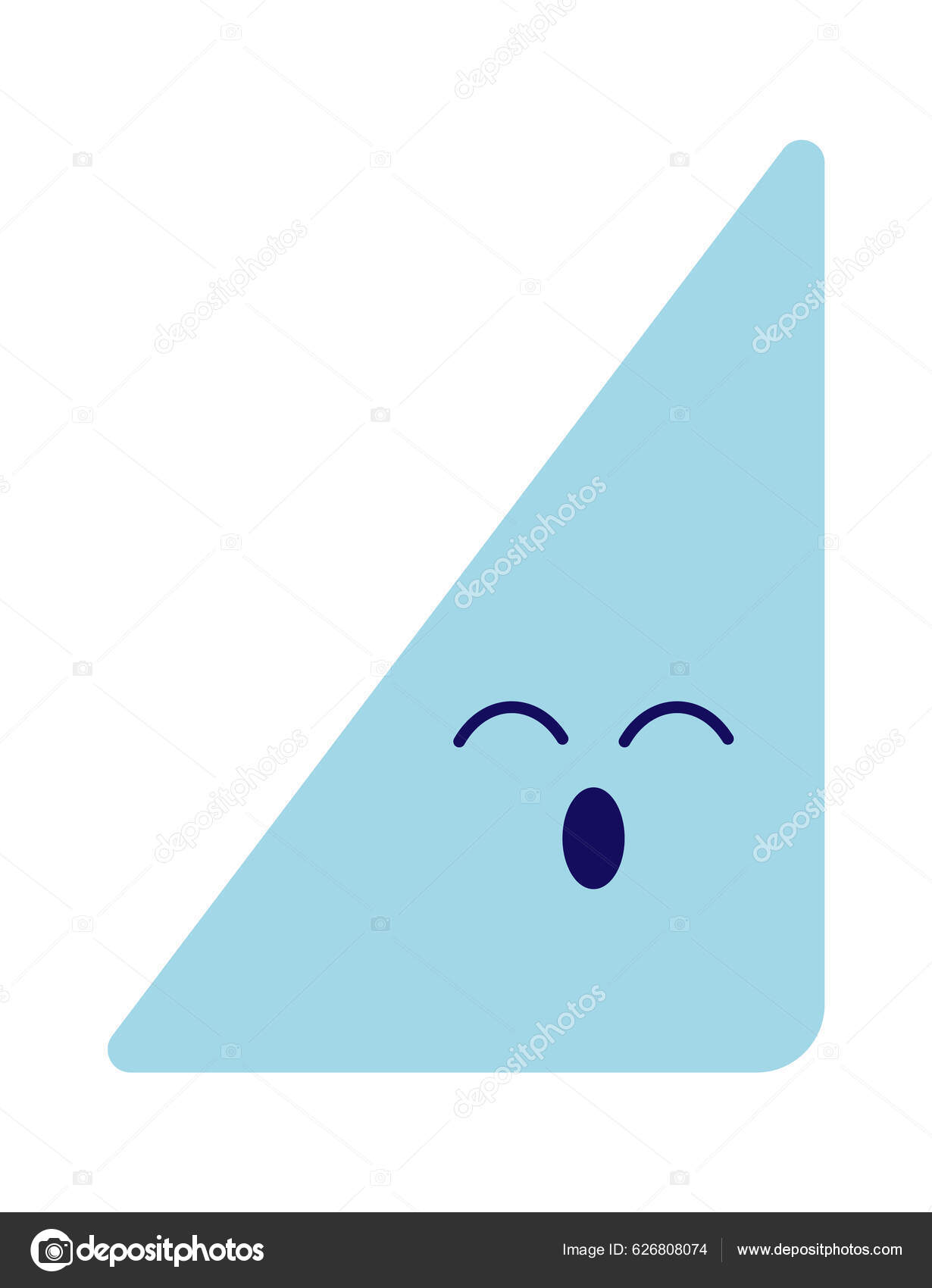 Lindo Dibujo Animado Escaleno Triángulo Plano Icono Formas Geométricas ...