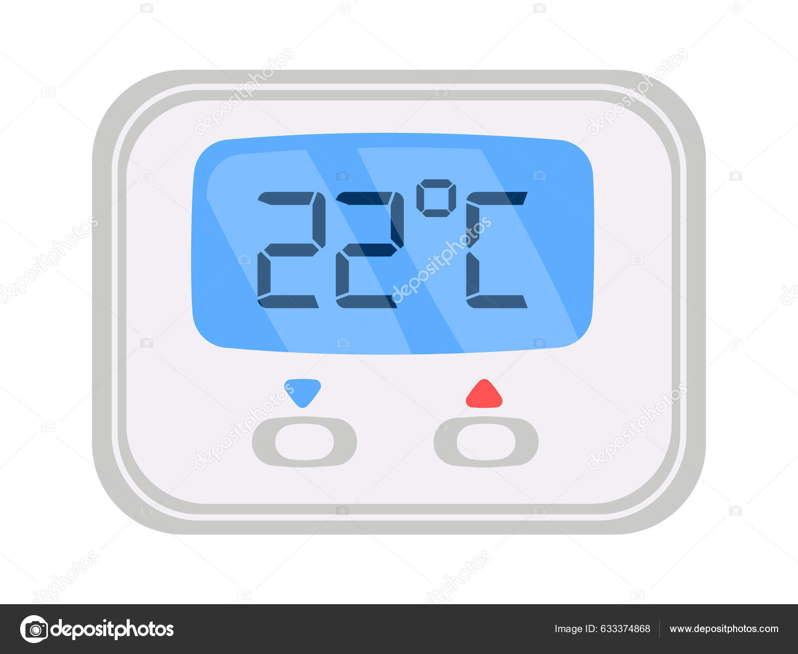 Thermostat Display Flat Icon Electric Screen Vector Illustration Stock ...