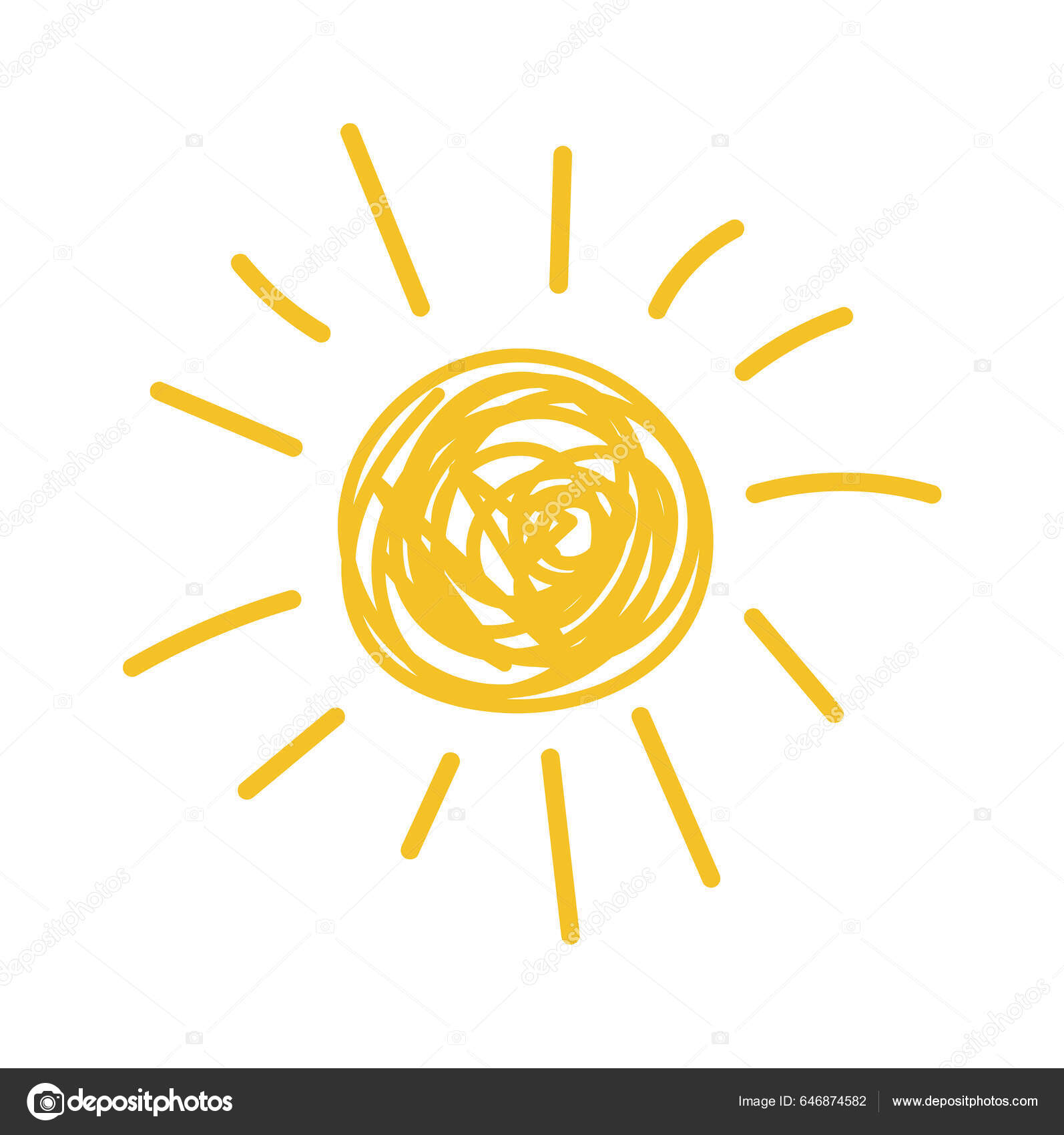 Niños Dibujando Sol Lápiz Ilustración Vectorial Vector de stock por ©Lookz 646874582