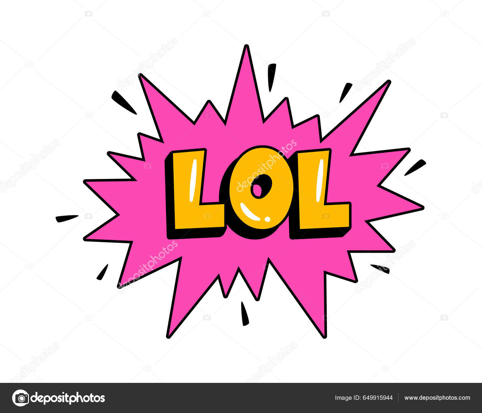 Lol Comic Sticker Vector Illustration Stock Vector by ©Lookz 649915944