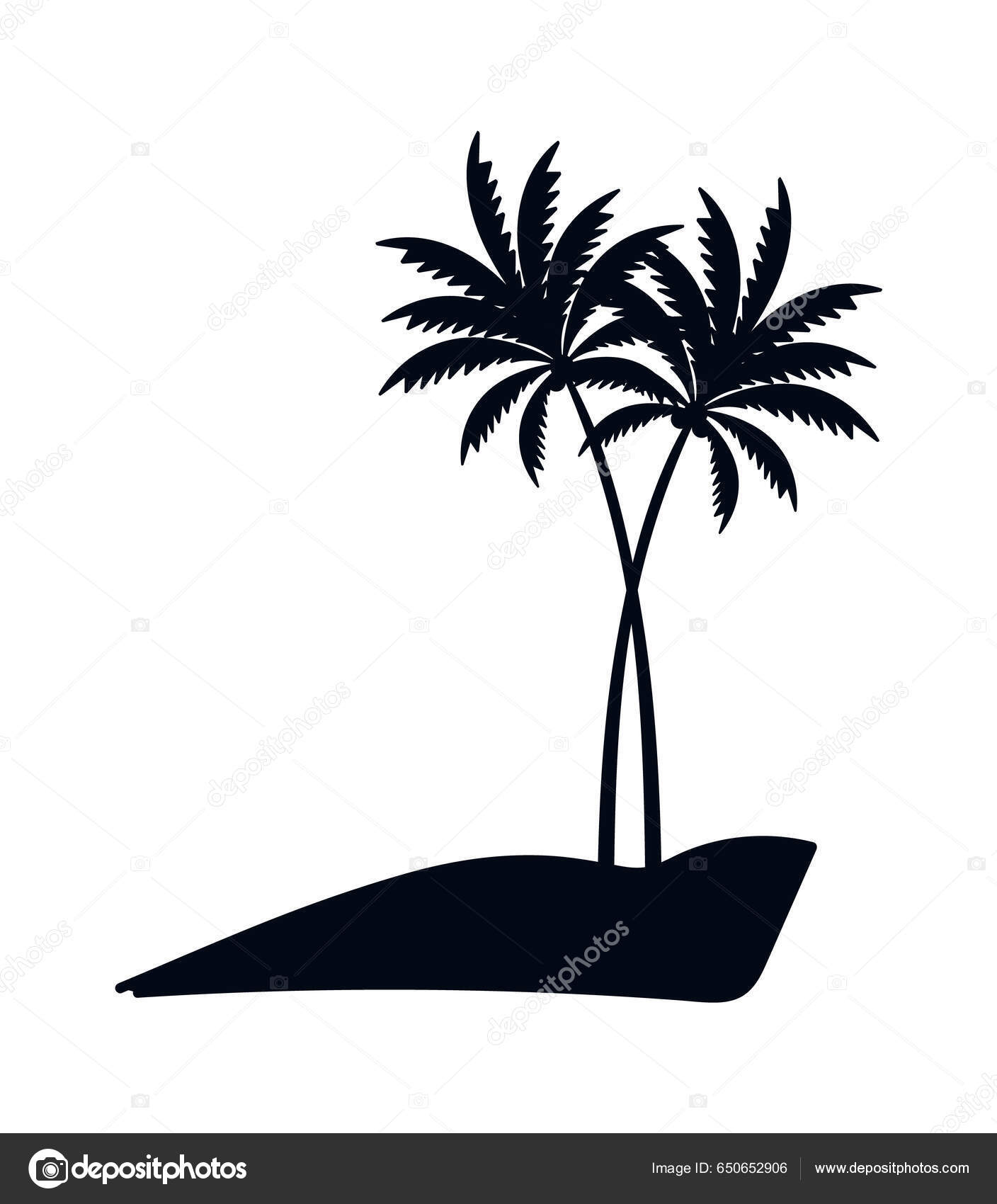 Palmeras Silueta Playa Vector Ilustración Vector de stock por ©Lookz ...