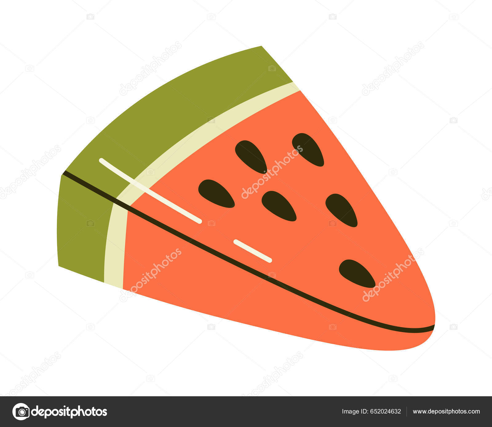 Ilustración Vectorial Rebanada Sandía Triangular Vector de stock por ...