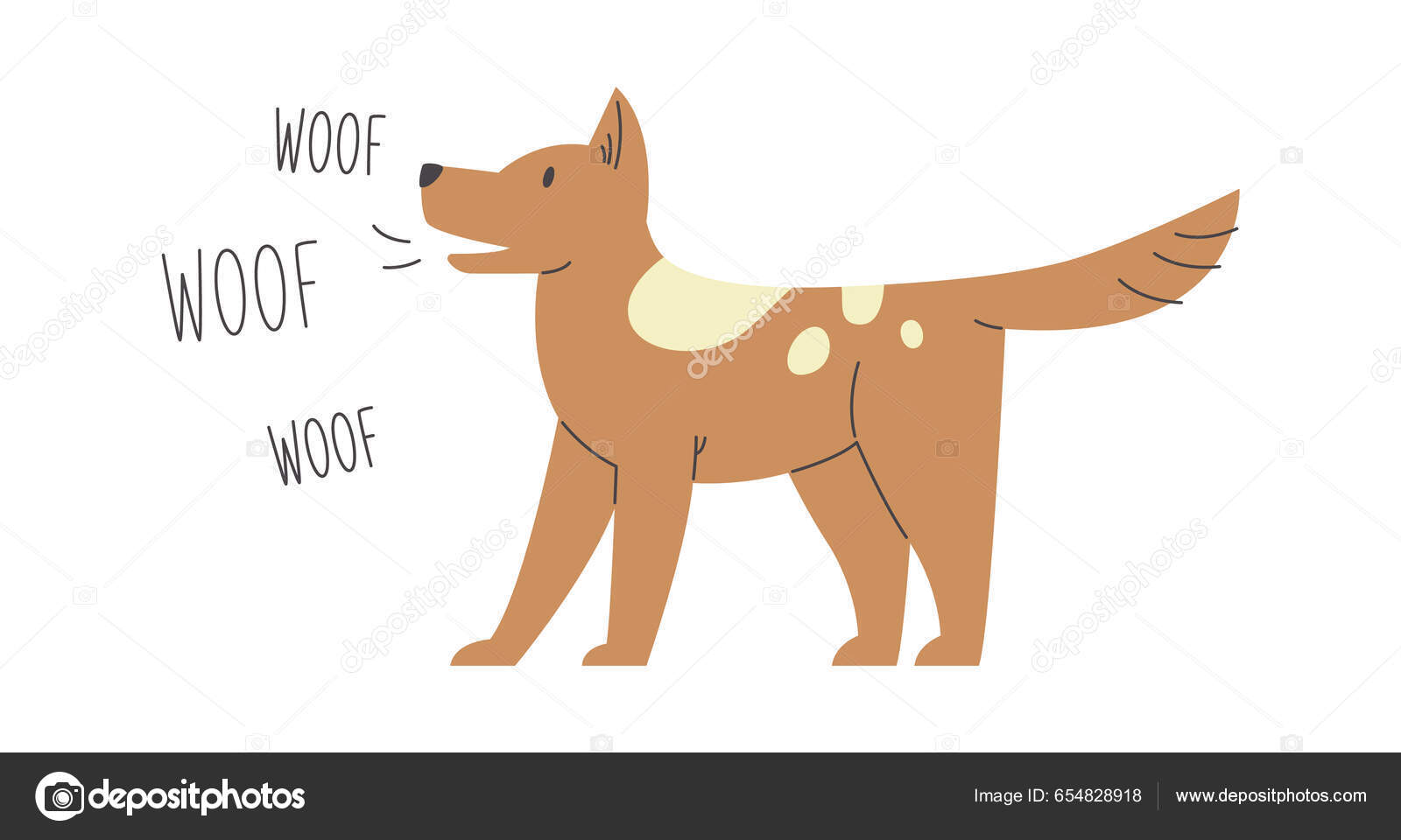 Perro Perro Ladrando Vector Ilustración Vector de stock #654828918 de ...