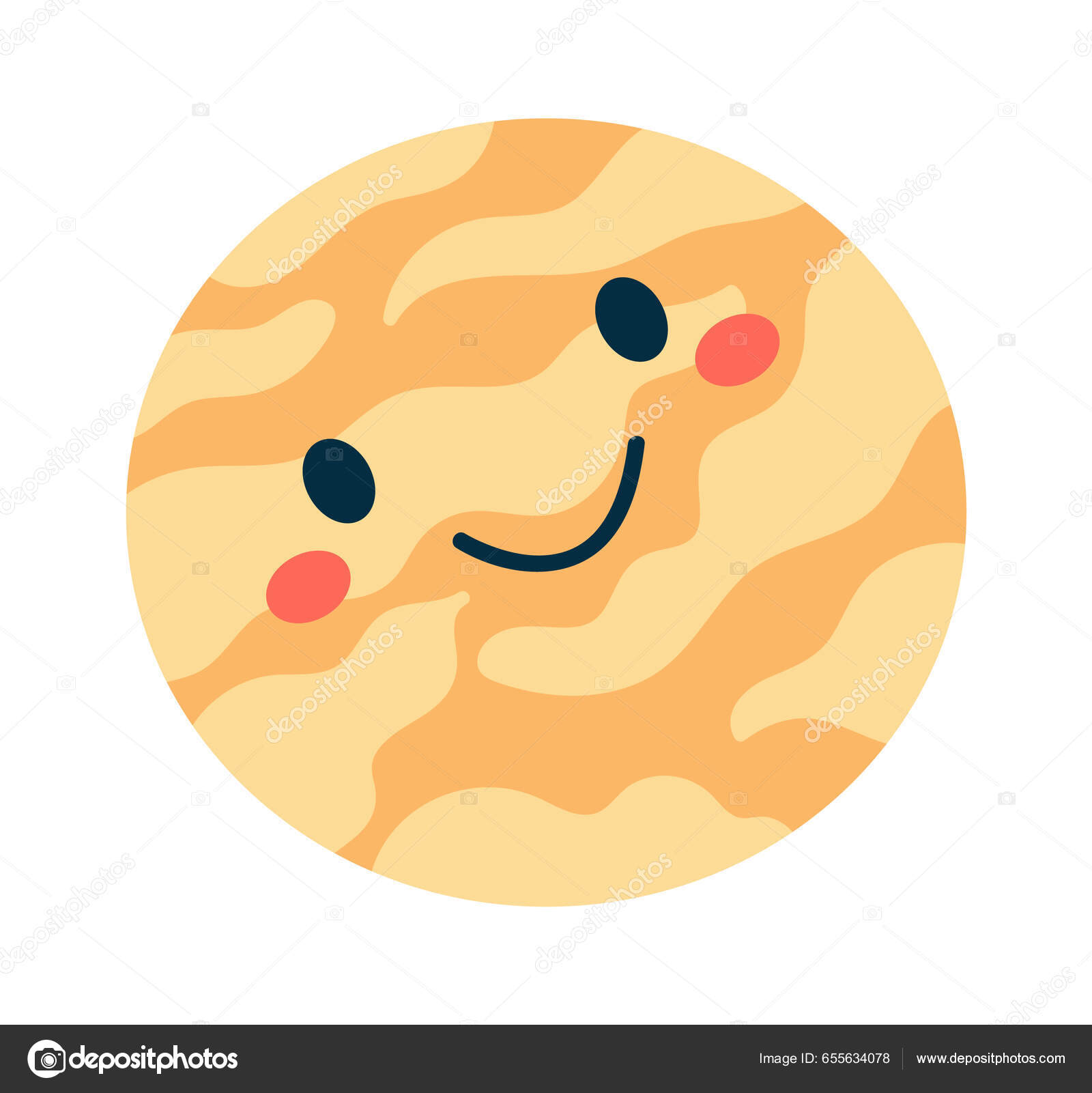 Planeta Feliz Personaje Vector Ilustración Vector de stock #655634078 ...