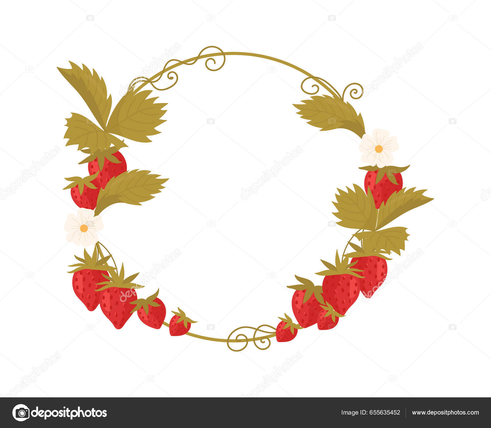 Strawberry Frame Vector Illustration Stock Vector by ©Lookz 655635452