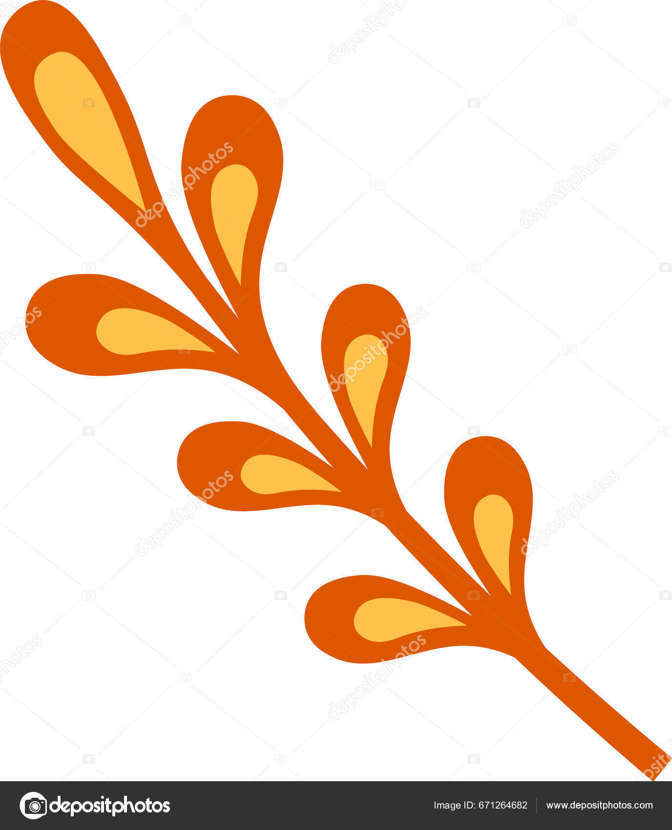 Rama Con Ilustración Vectores Hojas Vector de stock por ©Lookz 671264682