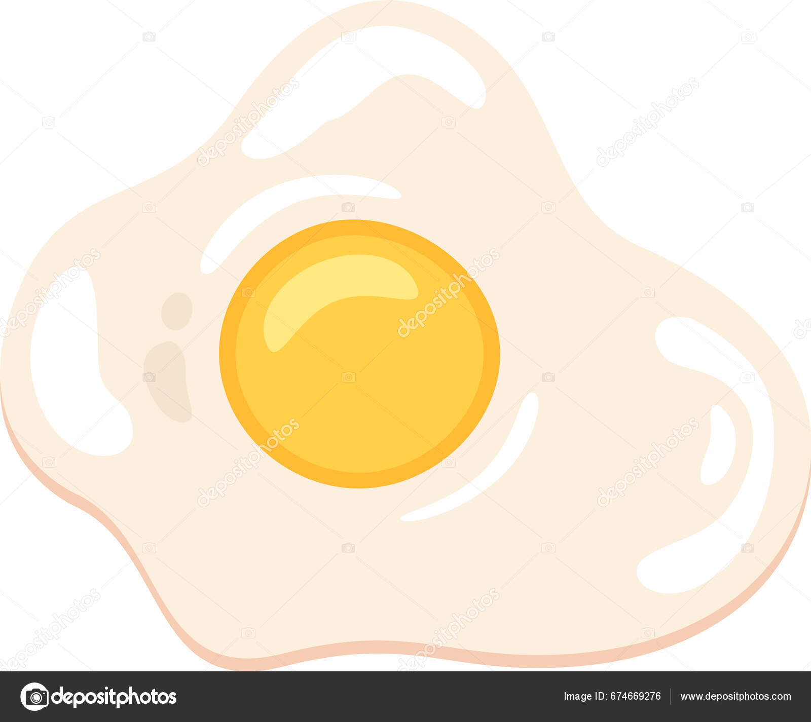 Huevo Frito Alimentos Vector Ilustración Vector de stock #674669276 de ...
