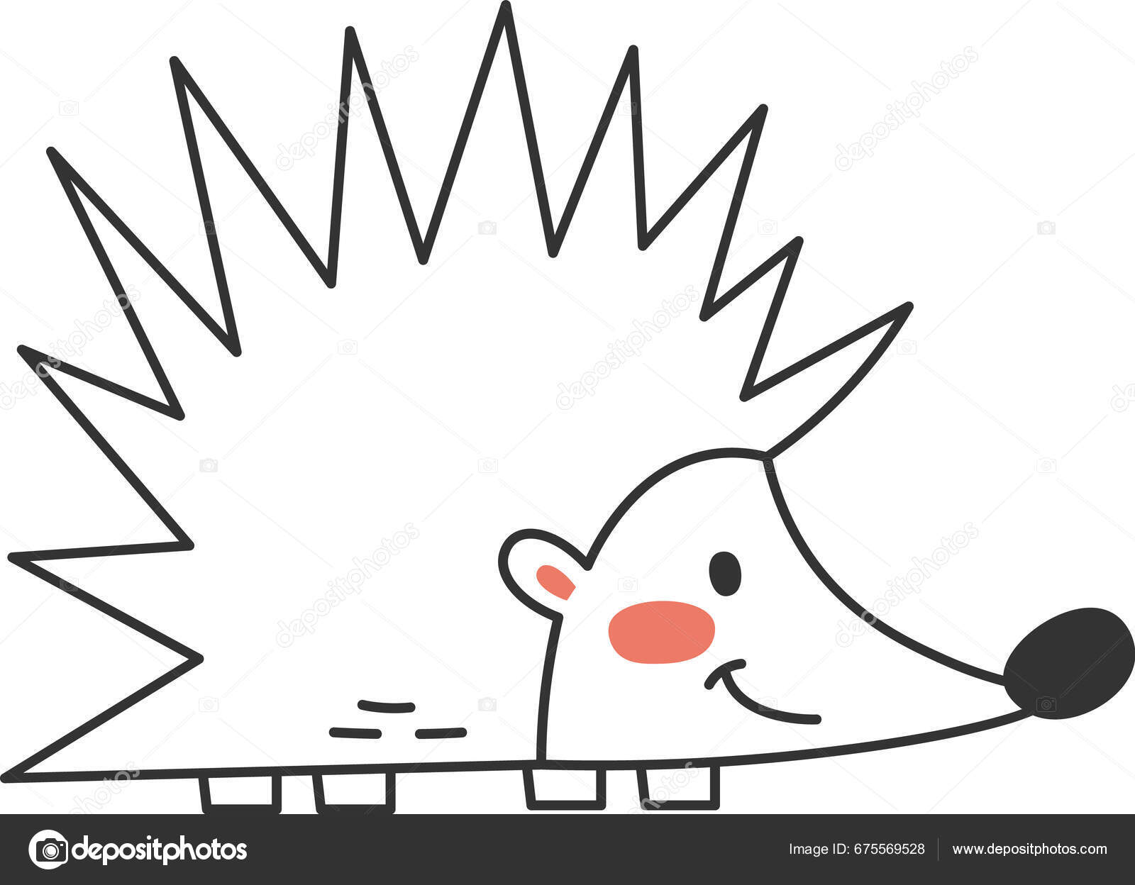 Hedgehog Animal Outline Vector Illustration Stock Vector by ©Lookz ...