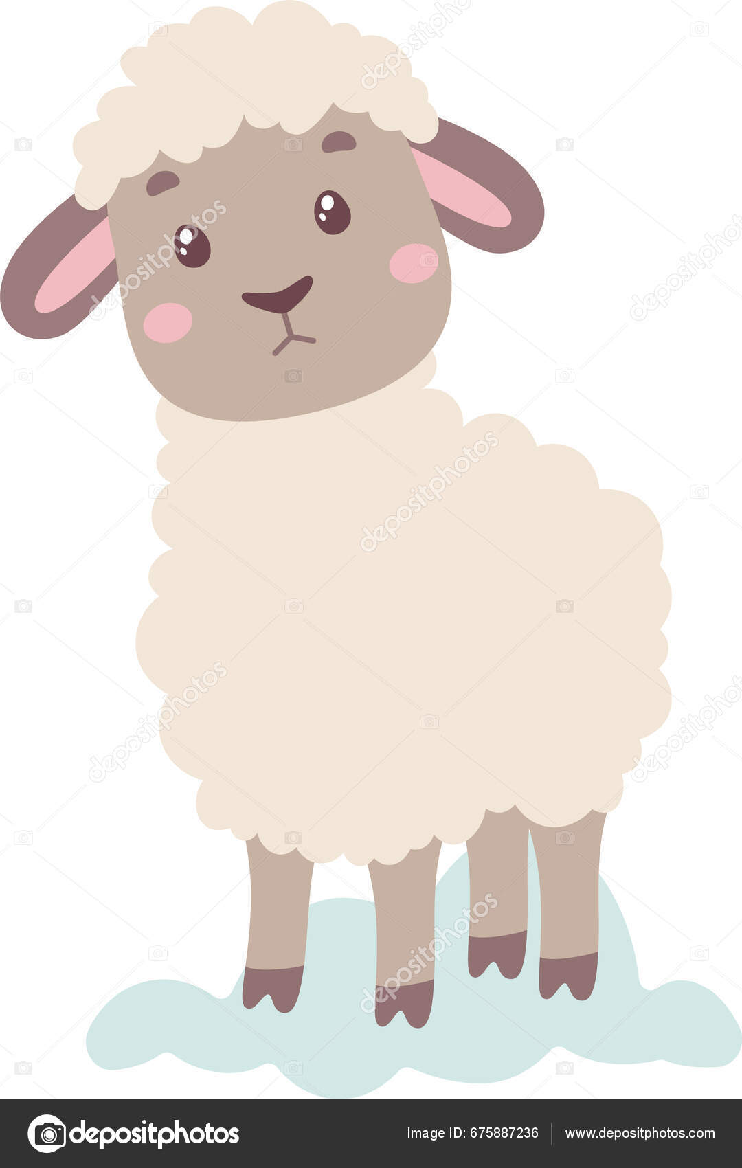 Oveja Animal Permanente Vector Ilustración Vector de stock #675887236 ...