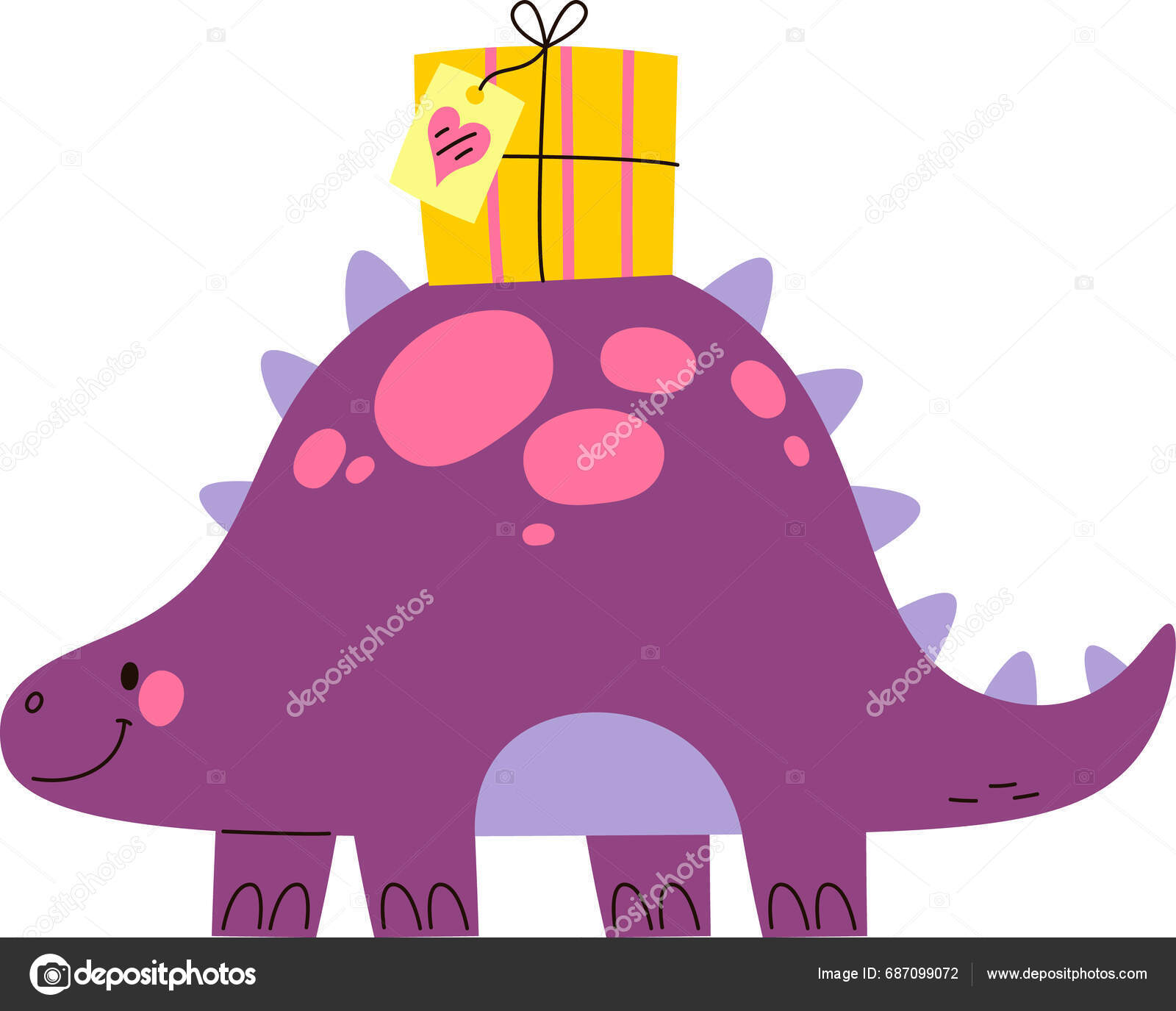 Dinosaur Heart Vector Illustration Stock Vector by ©Lookz 687099072