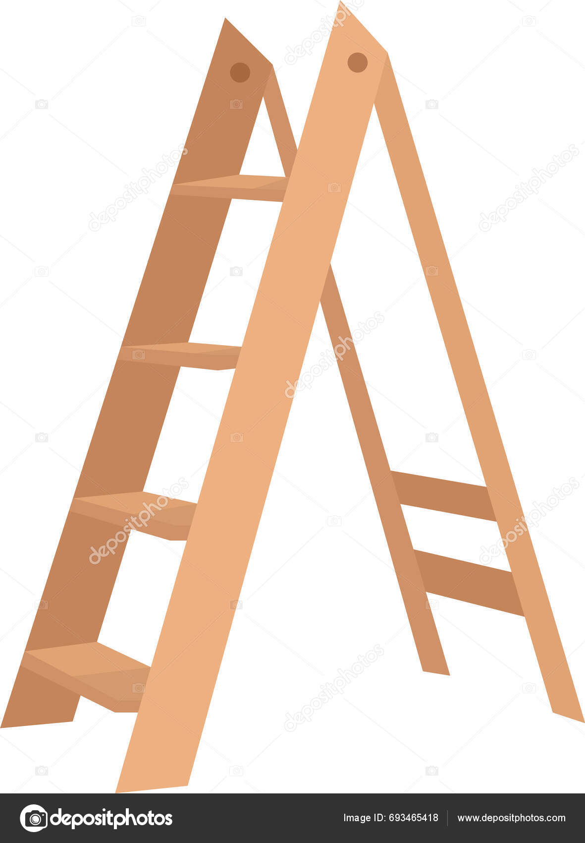 Wooden Step Ladder Vector Illustration Stock Vector by ©Lookz 693465418