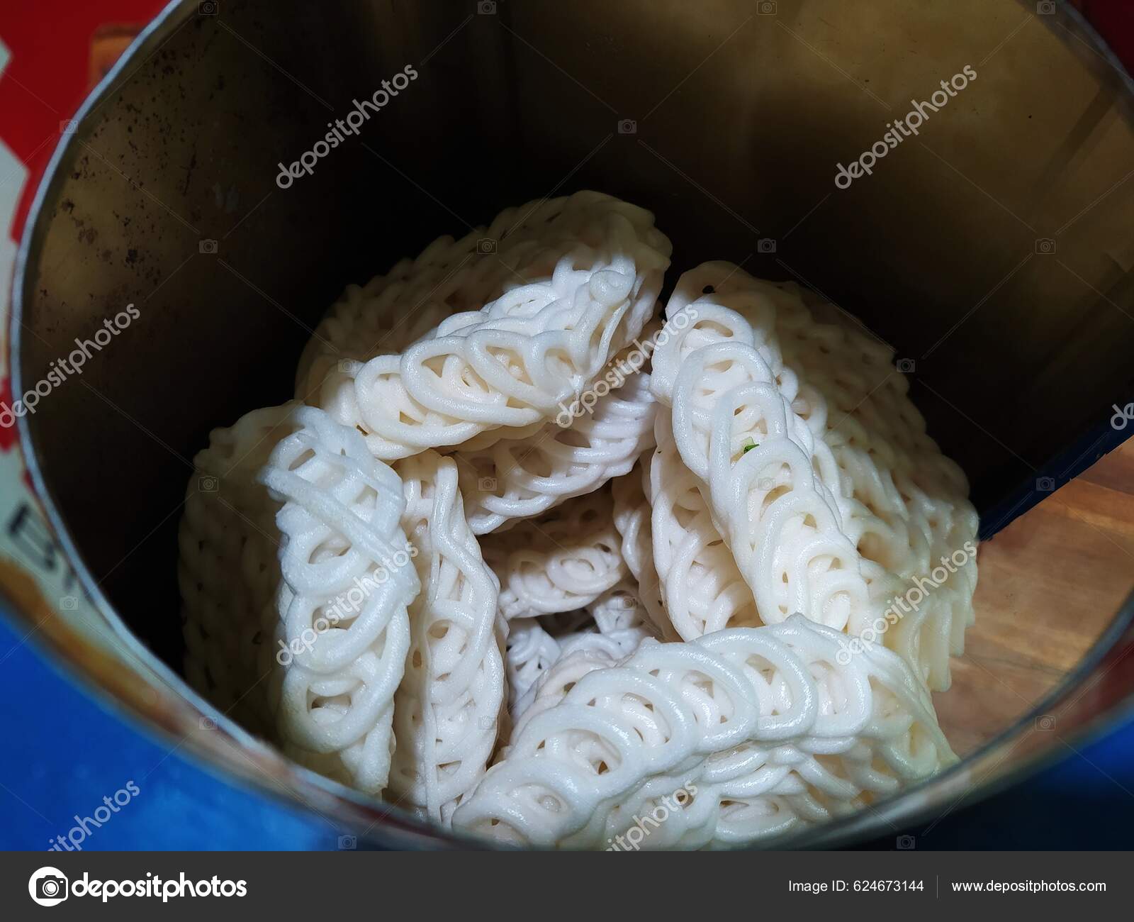 Pile Traditional Indonesian Fried Crackers Called Kerupuk Putih Which ...