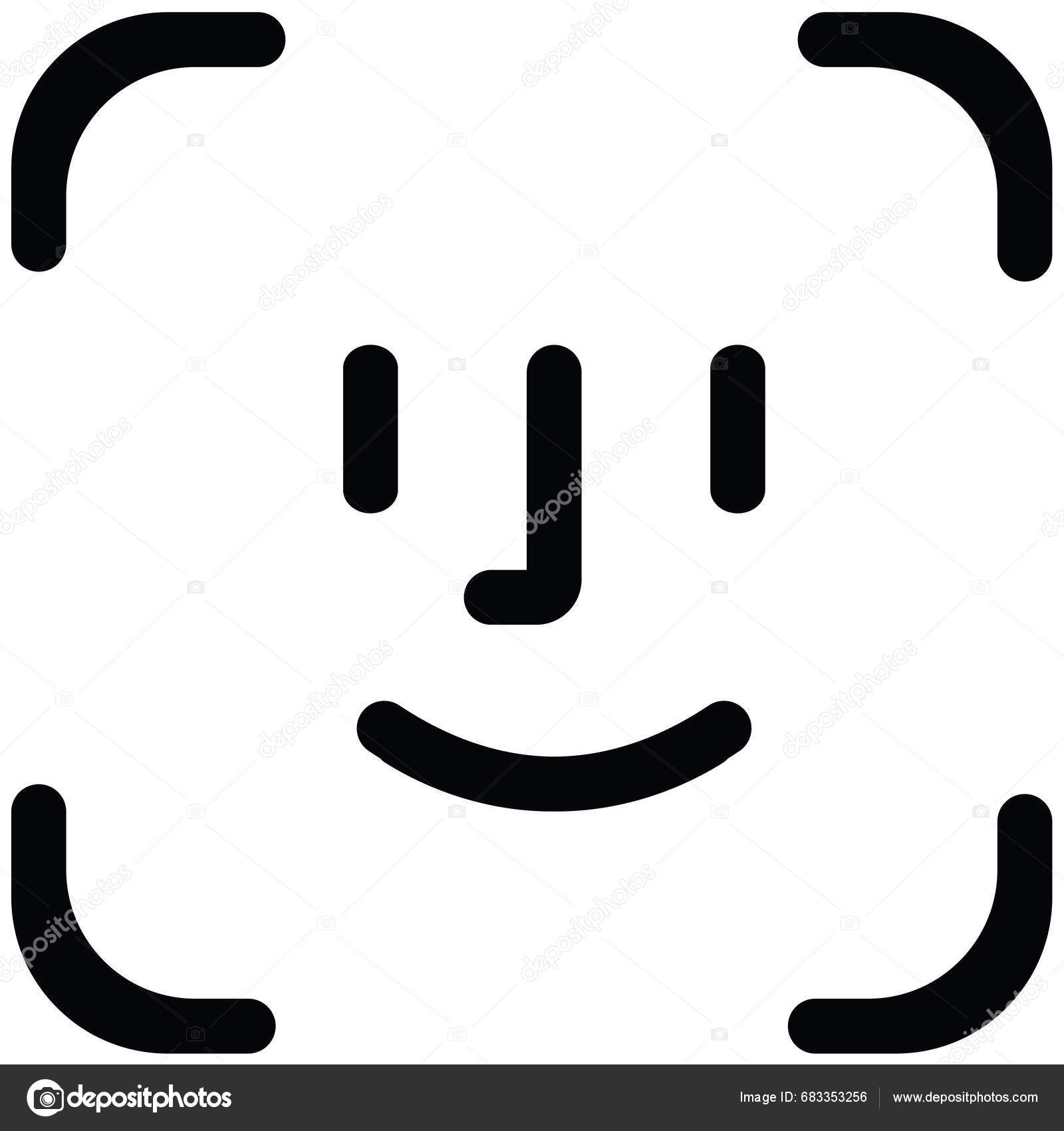 Face Identification Icon Face Sign Facial Recognition System Symbol ...