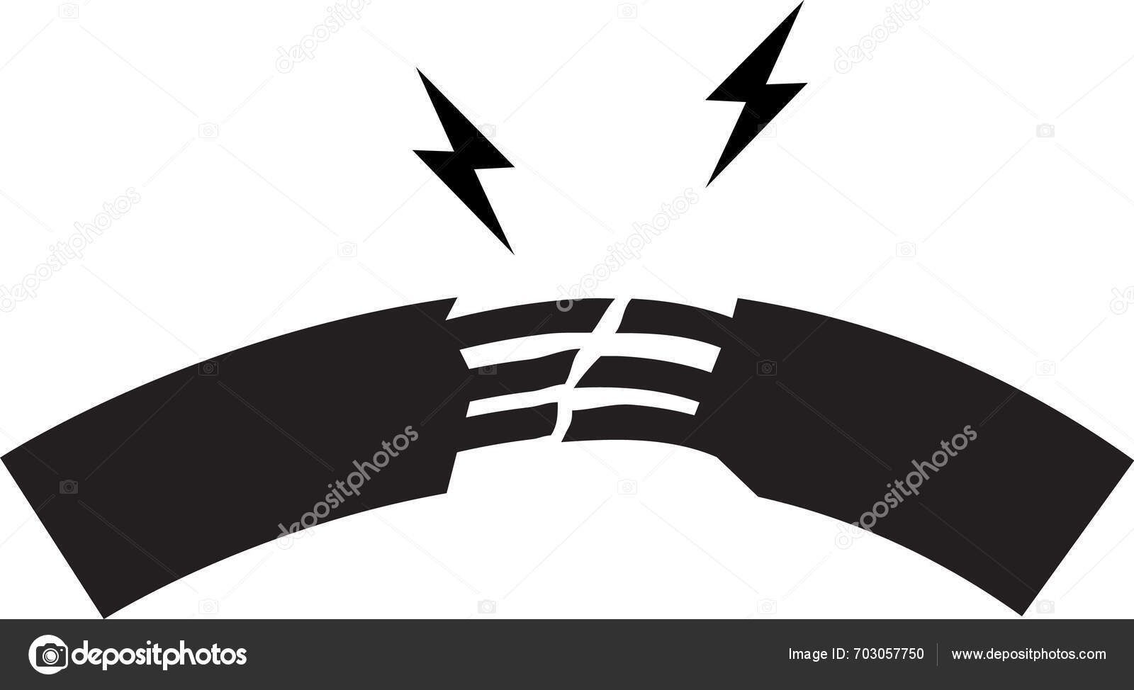 Cable Break Icon Damaged Wire Sign Loose Connection Logo Flat Stock ...