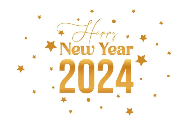 Golden 2024 Happy New Year Lettering Typography Gold Confetti Background Stock Vector by ...