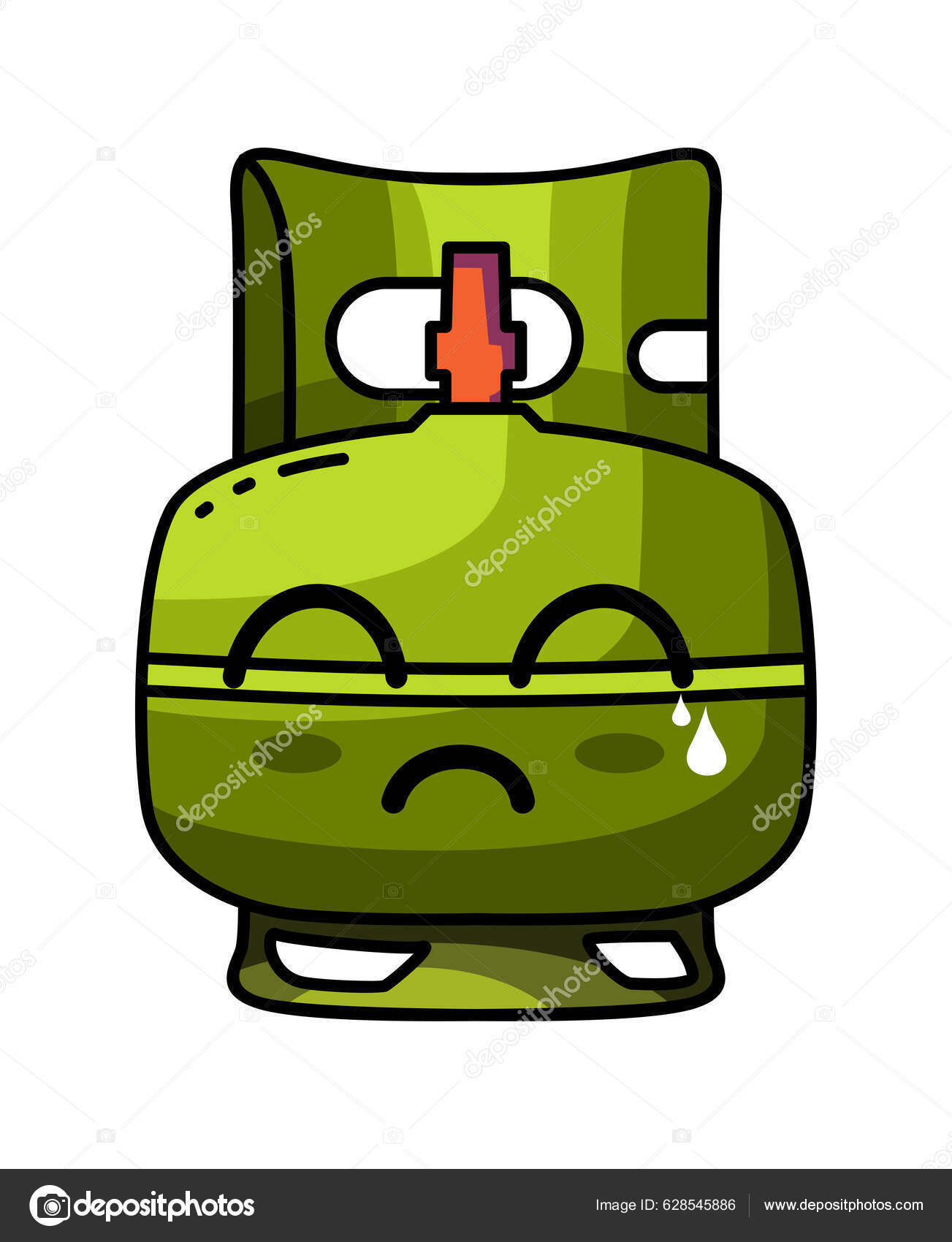 Emoticon Lpg Gas Sad Design Vector Illustration Minimalist Icon Stock ...