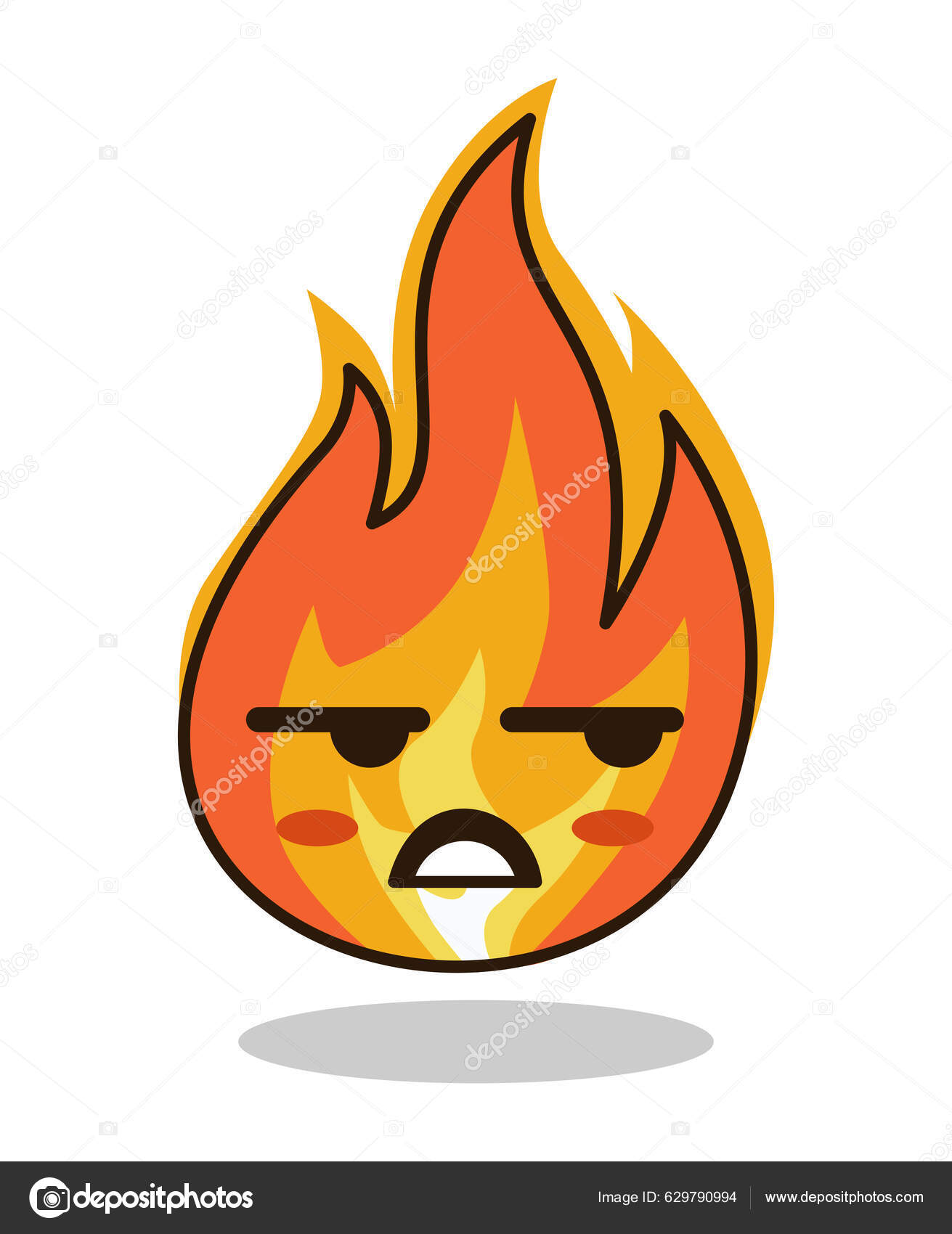 Emoticon Fire Badmood Design Vector Illustration Minimalist Icon Stock ...