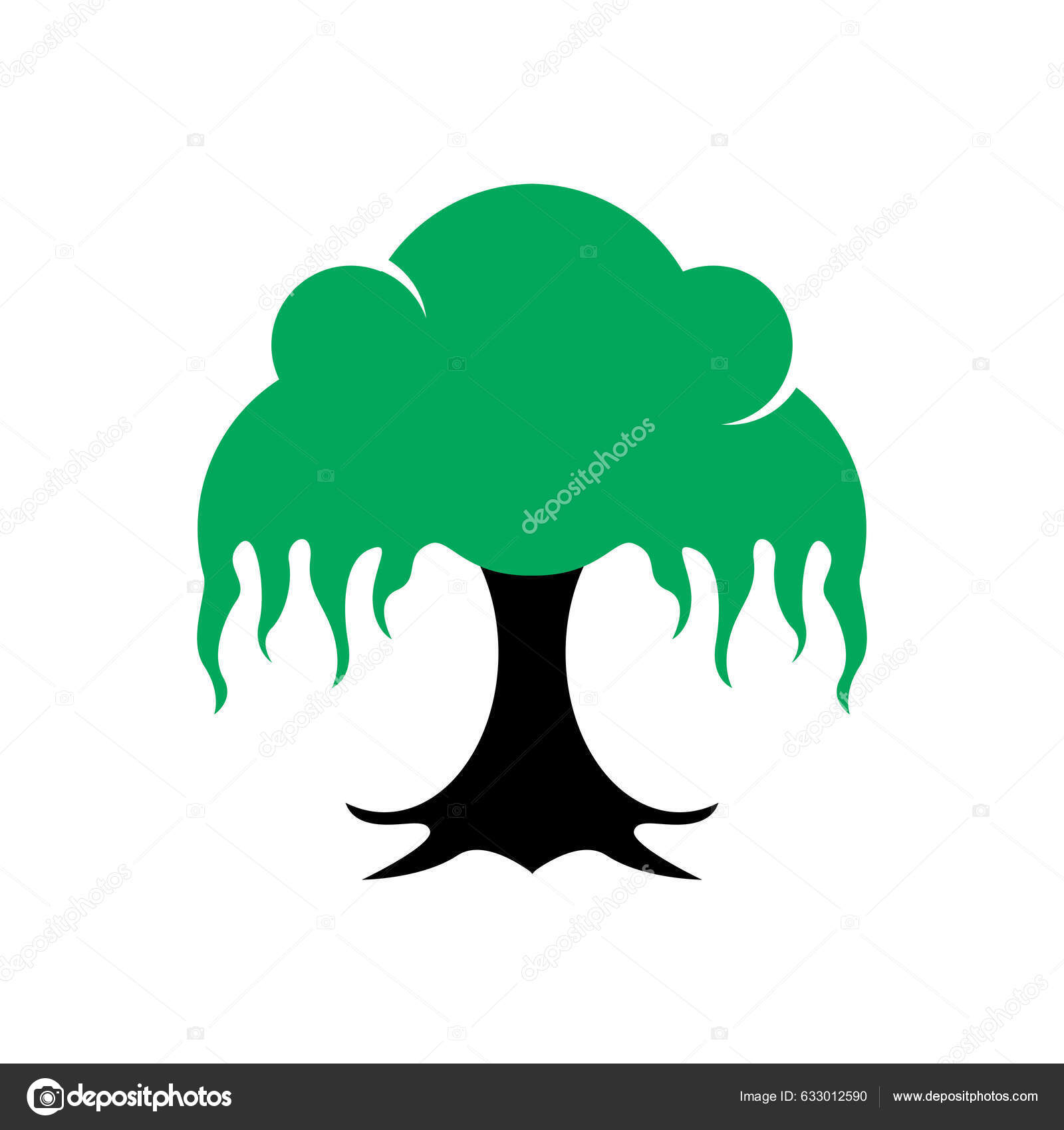 Green Kapok Tree Design Vector Illustration White Background Stock ...