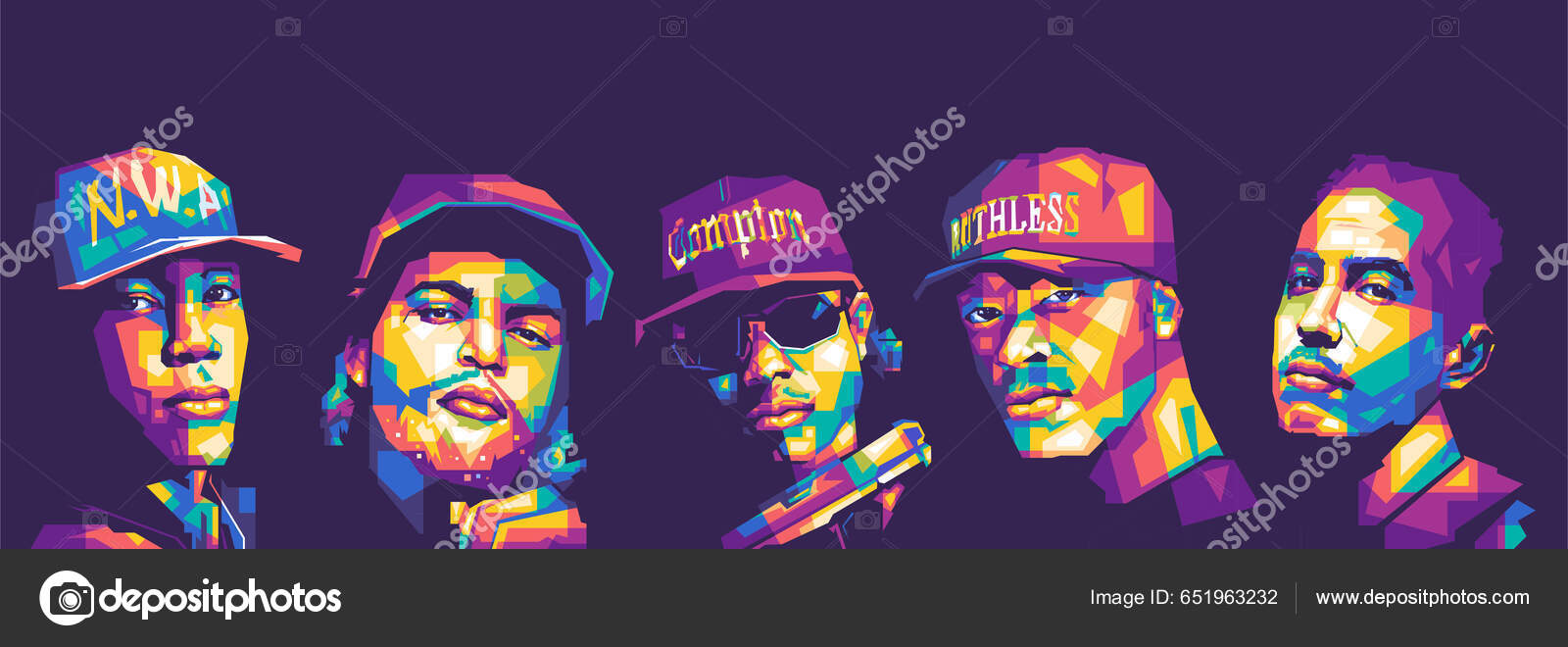 Image vectorielle Fameux Rapper Singer Wpap Vecteur Popart Coloré ...