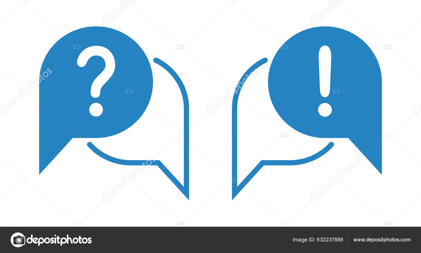 Ikon Obrolan Dengan Tanda Seru Dan Tanda Tanya Vektor Stok oleh ...