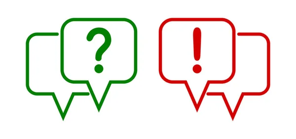 Ikon Obrolan Dengan Tanda Seru Dan Tanda Tanya Vektor Stok oleh ...