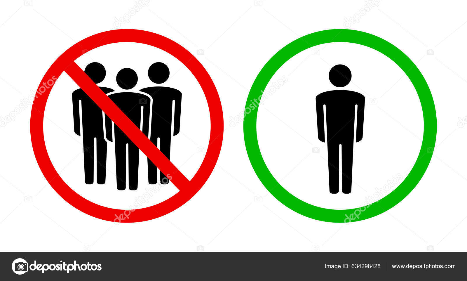Signs Entry Groups Stay One Person Allowed Stock Vector by ©robert6666 ...