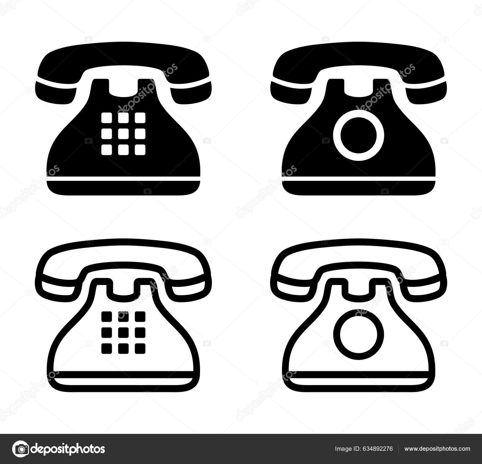 Icono Del Teléfono Sobre Fondo Blanco Vector de stock #634892276 de ...