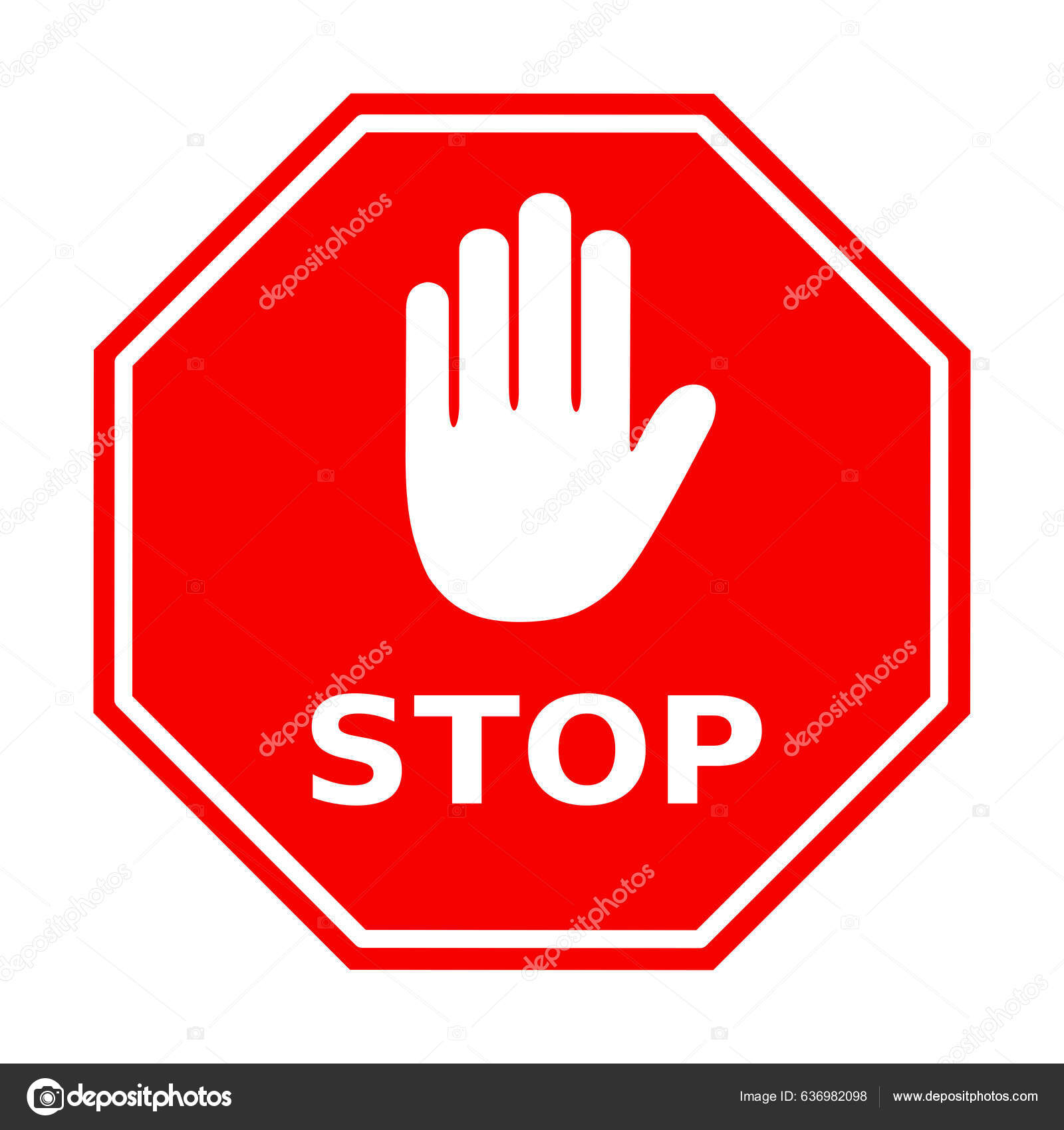 Señal Stop Sobre Fondo Blanco Vector de stock #636982098 de ©robert6666