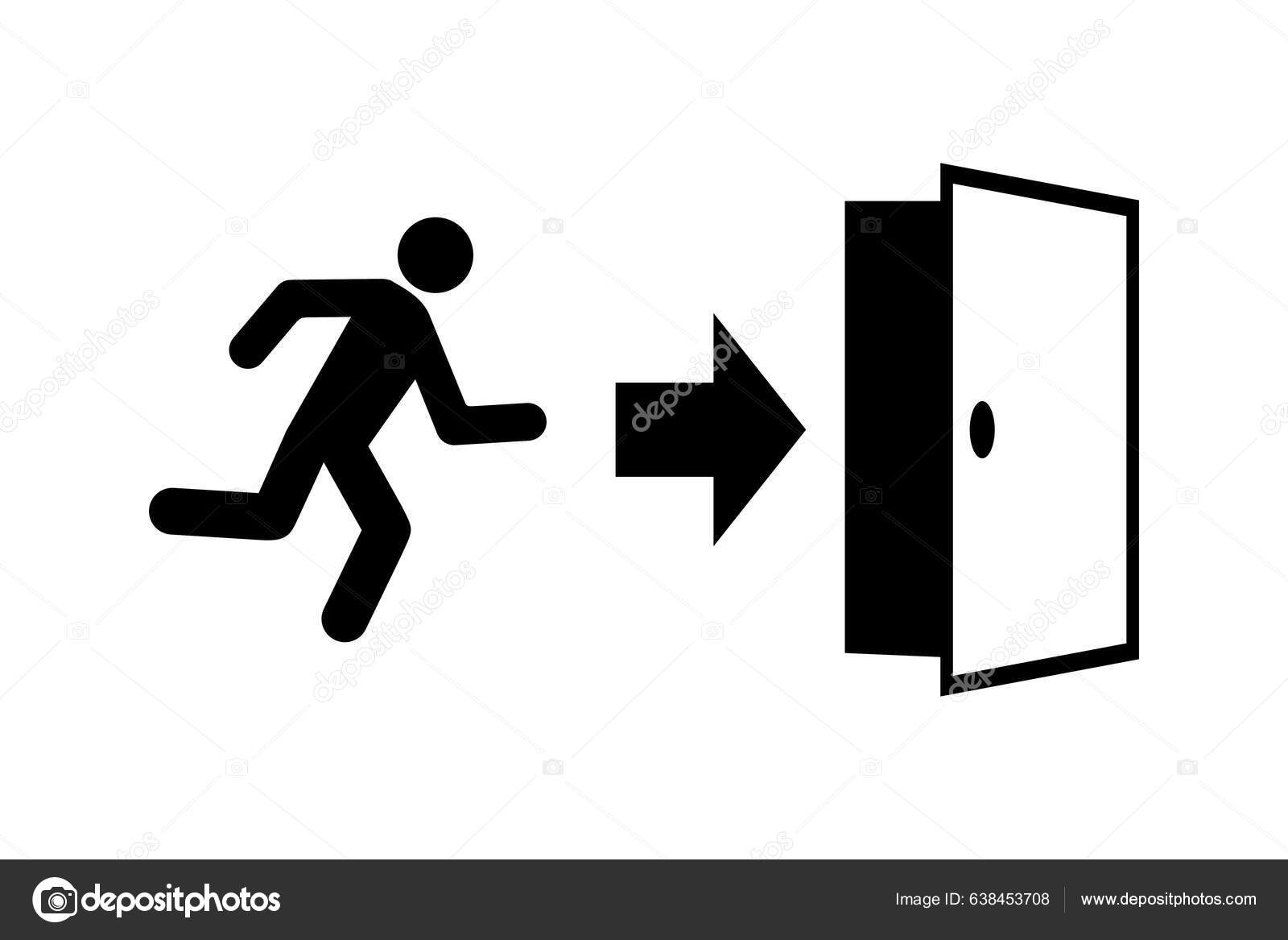 Emergency Exit Human Figure Open Door Stock Vector Image by ©robert6666 ...
