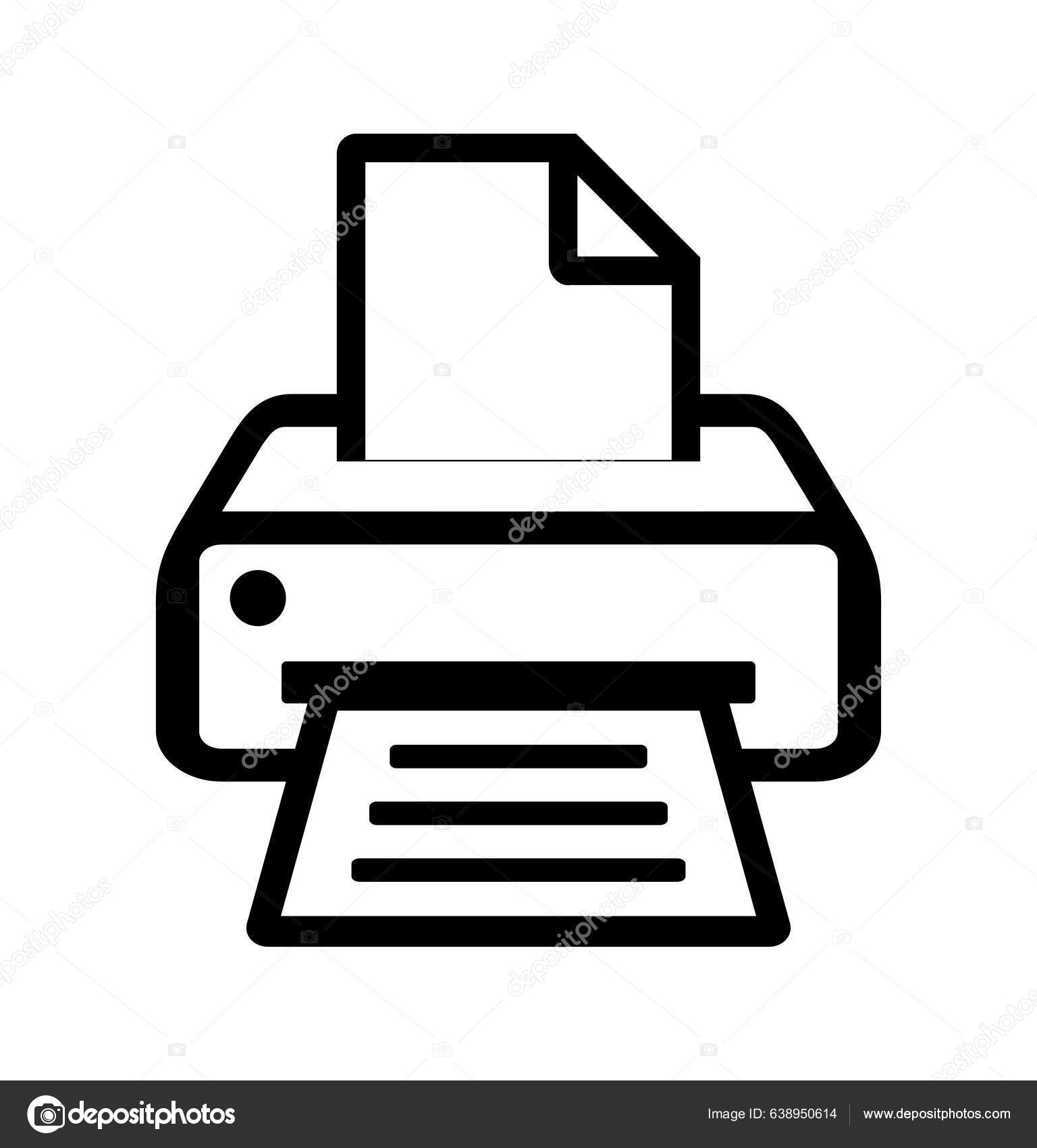 Printer Icon White Background Stock Vector by ©robert6666 638950614