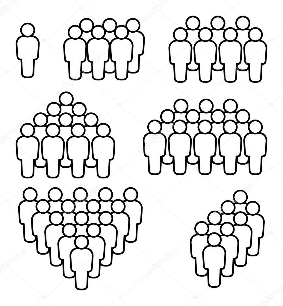 Conjunto Iconos Símbolo Multitud Vector de stock por ©robert6666 664898414