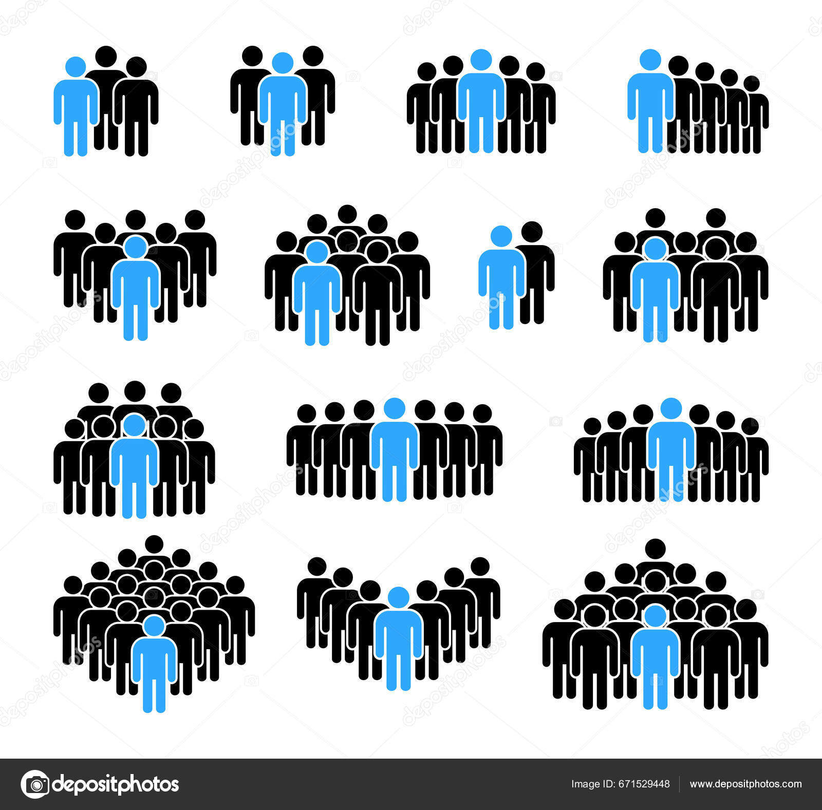 People Icon Set Crowd Symbol Stock Vector by ©robert6666 671529448