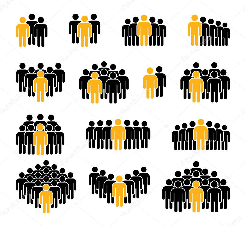 Conjunto Iconos Símbolo Multitud Vector de stock por ©robert6666 671529098