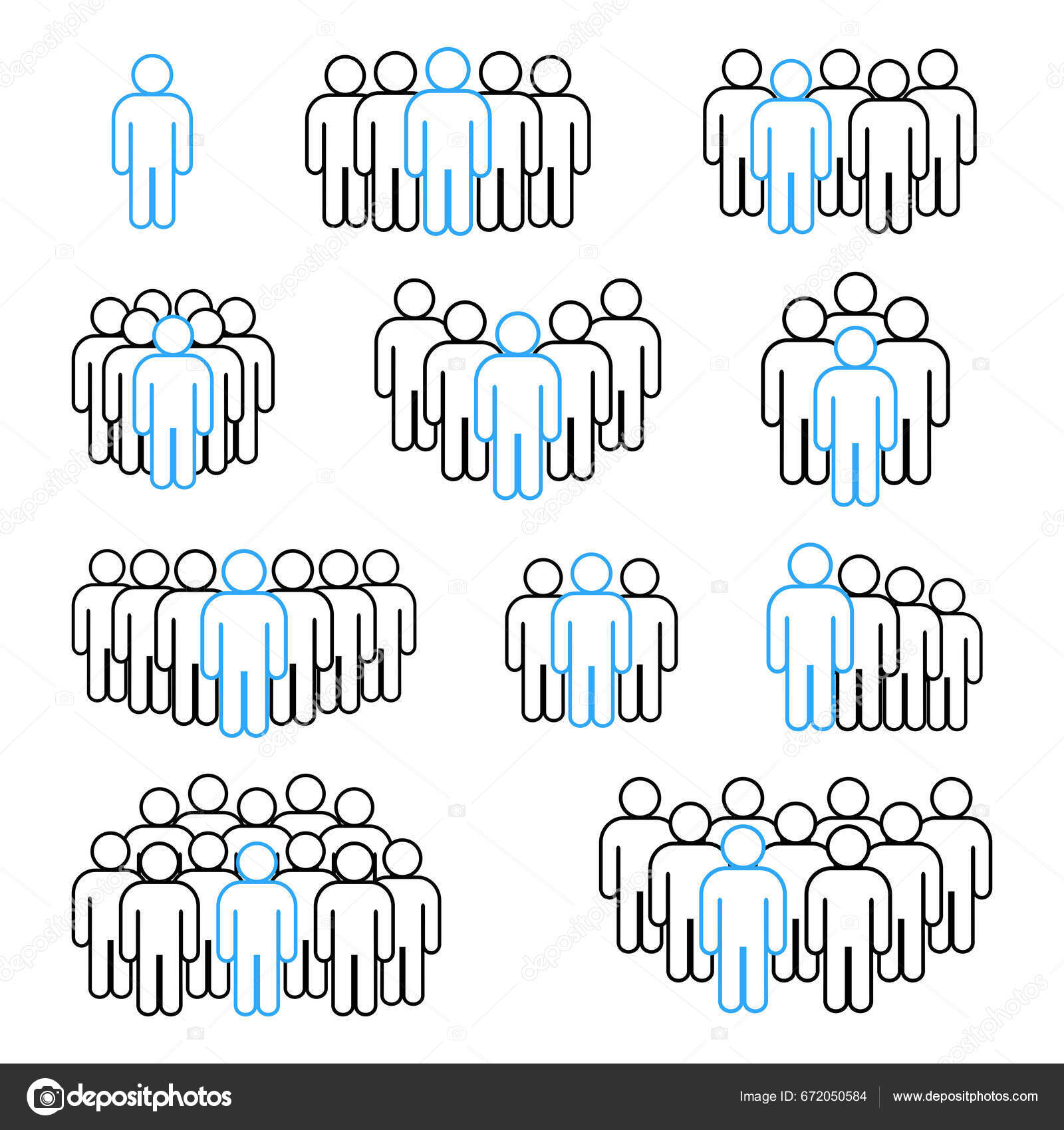 People Icon Set Crowd Symbol Stock Vector by ©robert6666 672050584