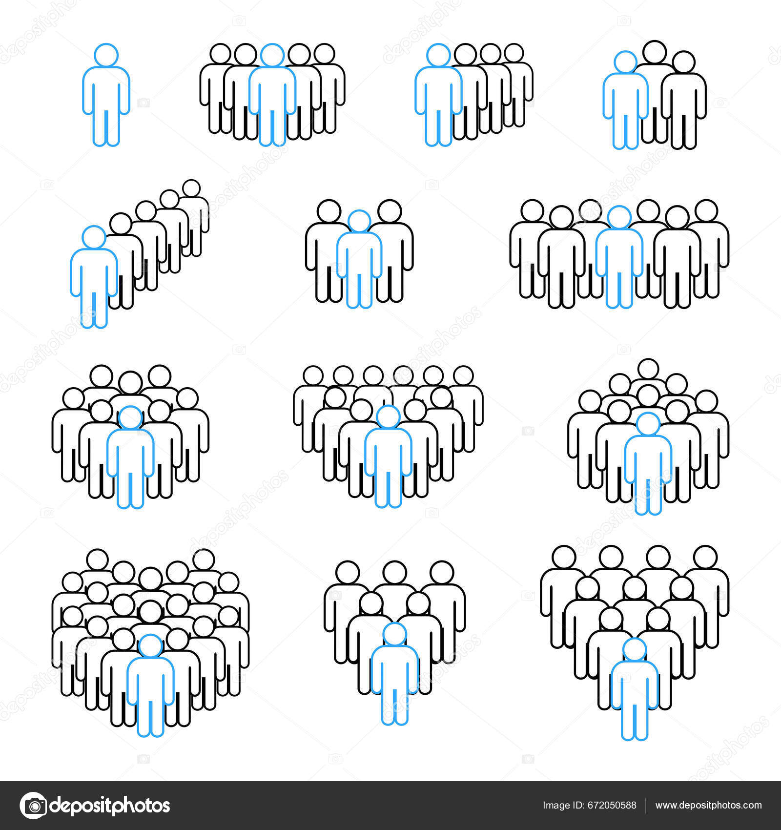 People Icon Set Crowd Symbol Stock Vector by ©robert6666 672050588