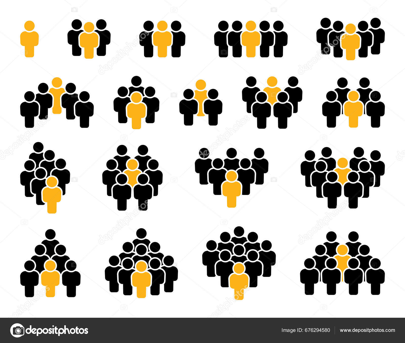 Conjunto Iconos Símbolo Multitud Vector de stock por ©robert6666 676294580