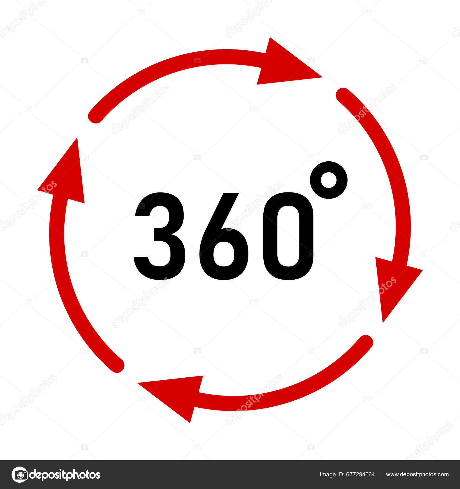 Icono 360 Grados Sobre Fondo Blanco Vector de stock #677294664 de ©robert6666