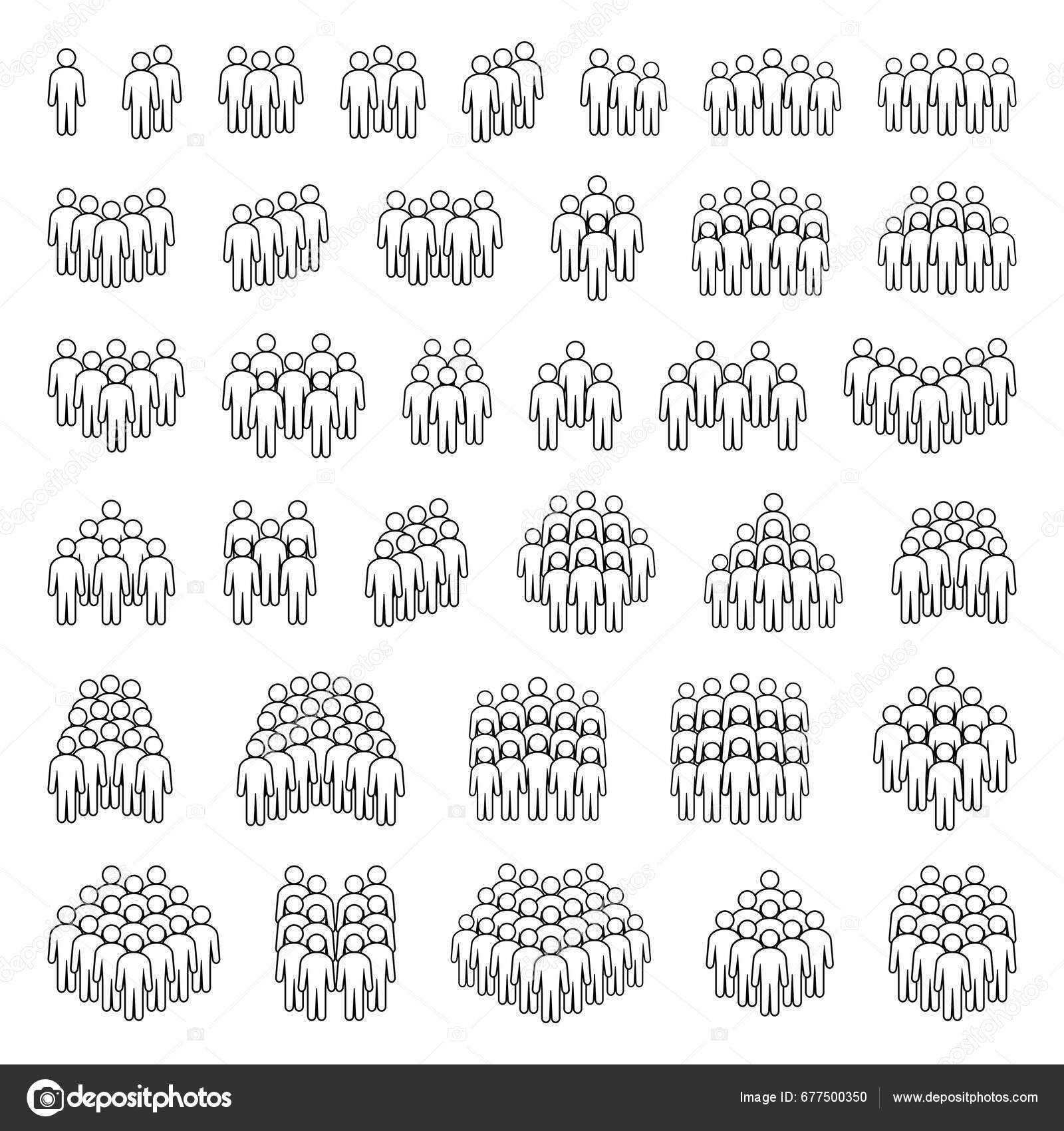 Conjunto Iconos Símbolo Multitud Vector de stock #677500350 de ©robert6666