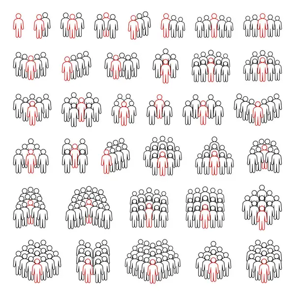 Conjunto Iconos Símbolo Multitud Vector de stock por ©robert6666 690003074