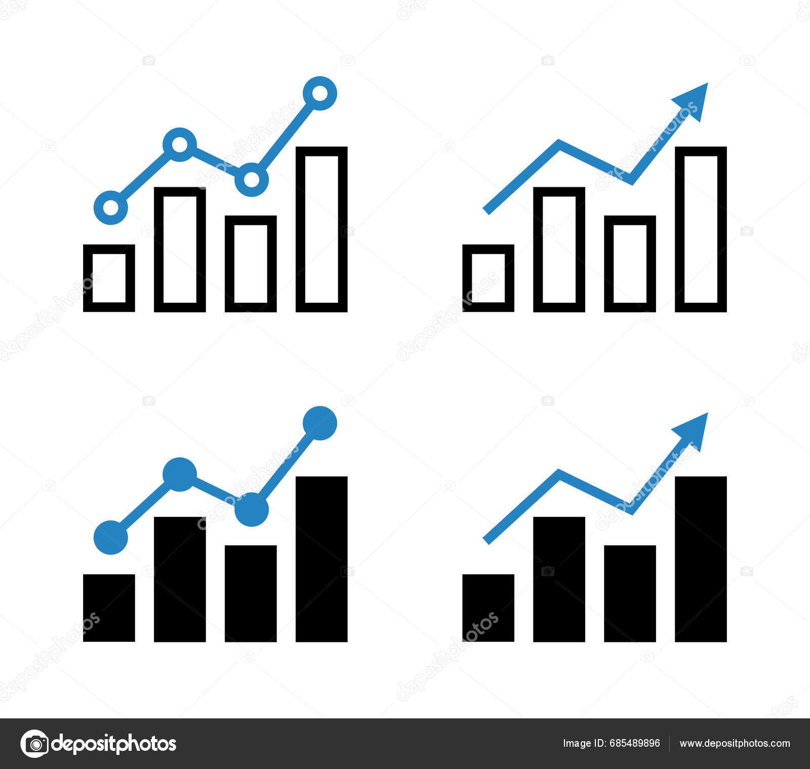 Bar Chart Symbol White Background Stock Vector by ©robert6666 685489896