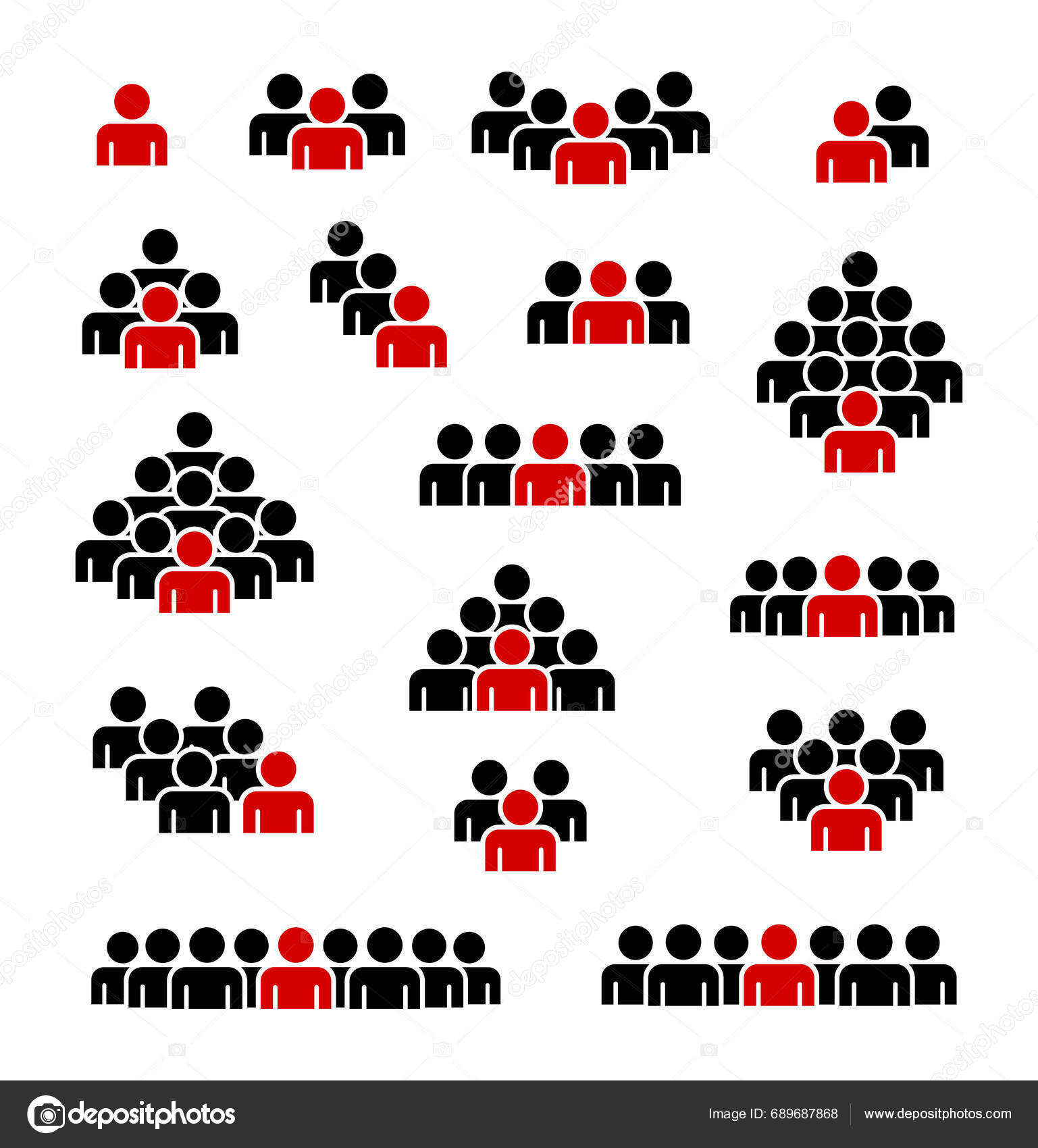 People Icon Set Crowd Symbol Stock Vector by ©robert6666 689687868