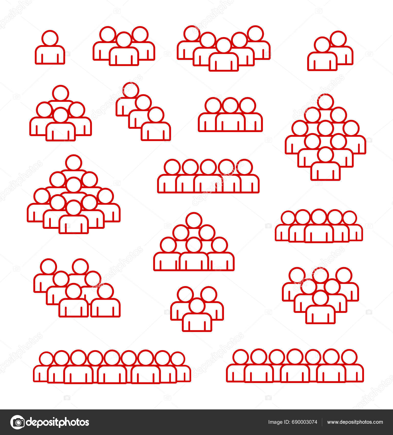 Conjunto Iconos Símbolo Multitud Vector de stock por ©robert6666 690003074