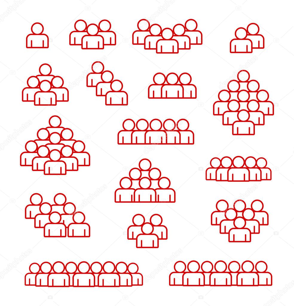 Conjunto Iconos Símbolo Multitud Vector de stock por ©robert6666 690003074