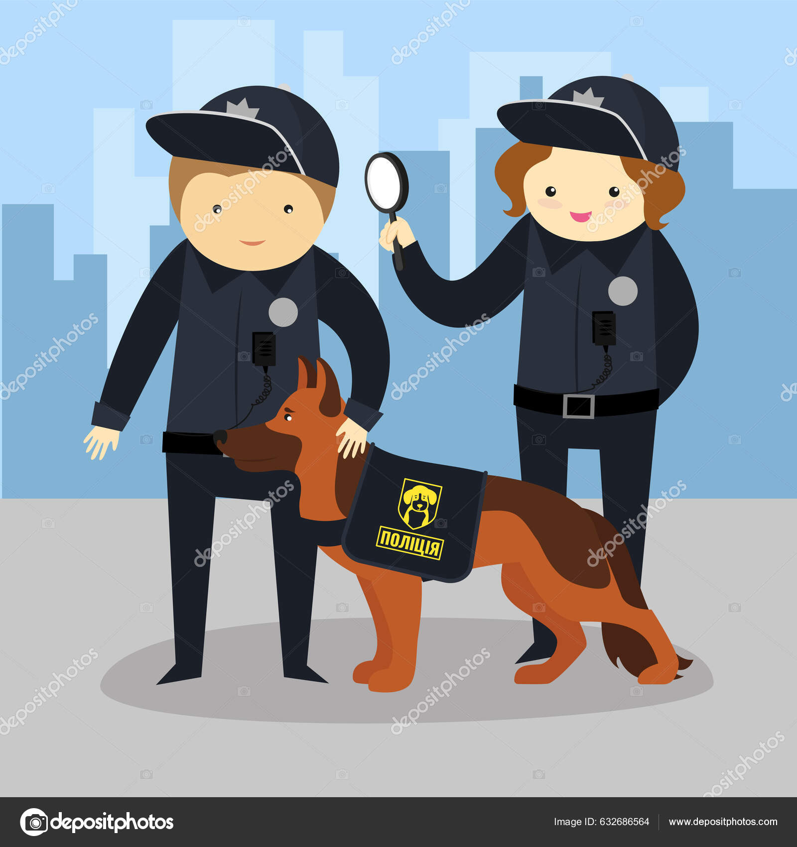 Police Officer With Dog Clipart