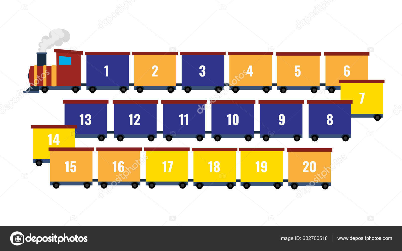 Vector Illustration Train Numbers Stock Vector by ©VolodymyrVoronov ...
