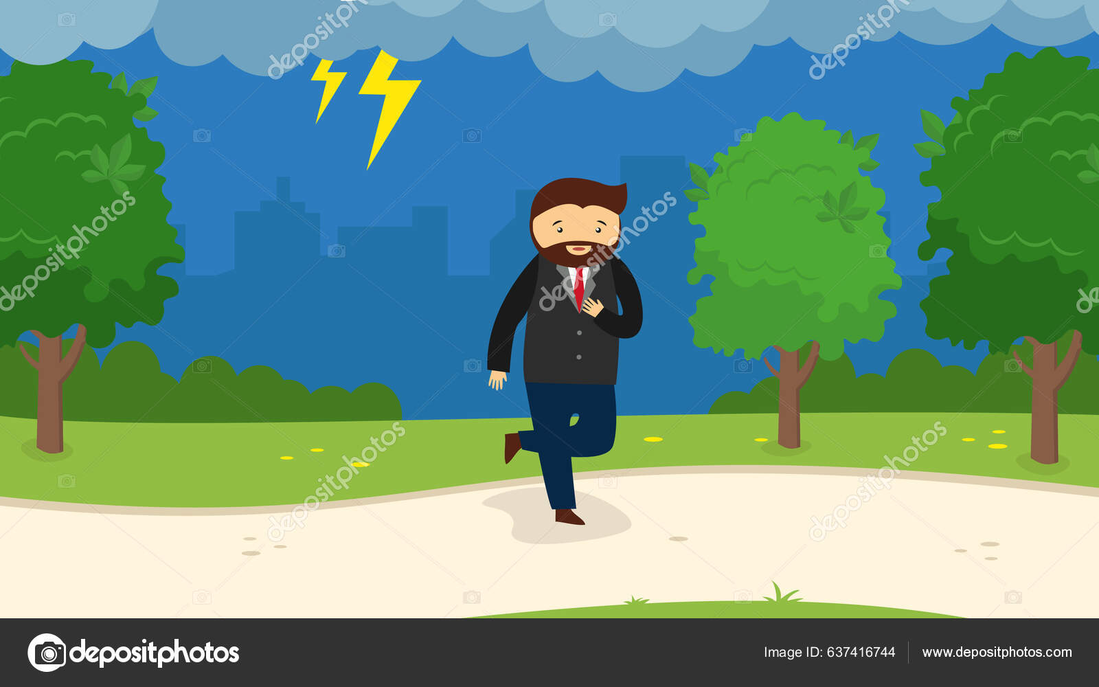 Man Thunder Lightning Vector Illustration Graphic Design Stock Vector ...