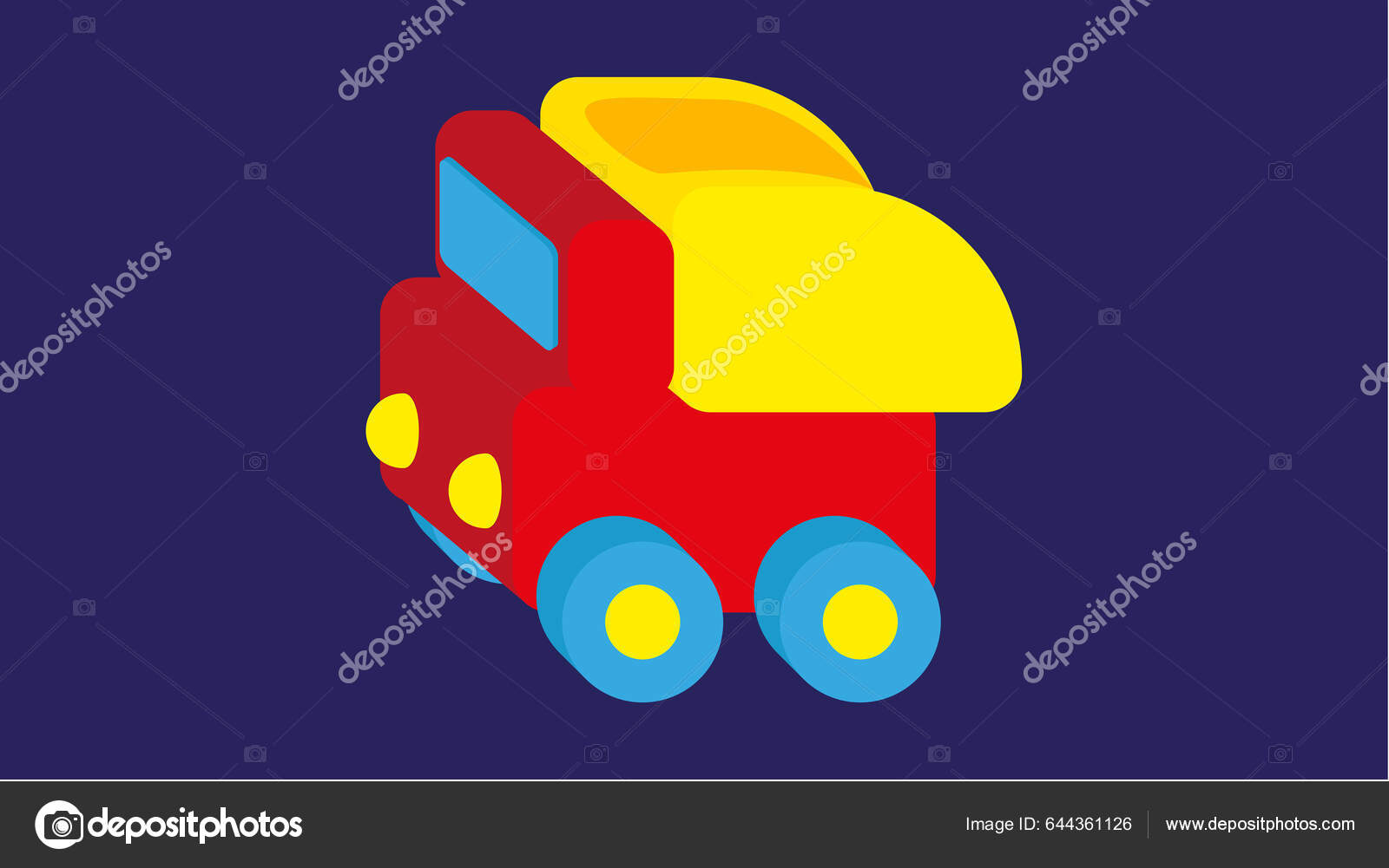 Colorful Toy Car Isolated Blue Background Stock Vector by ...