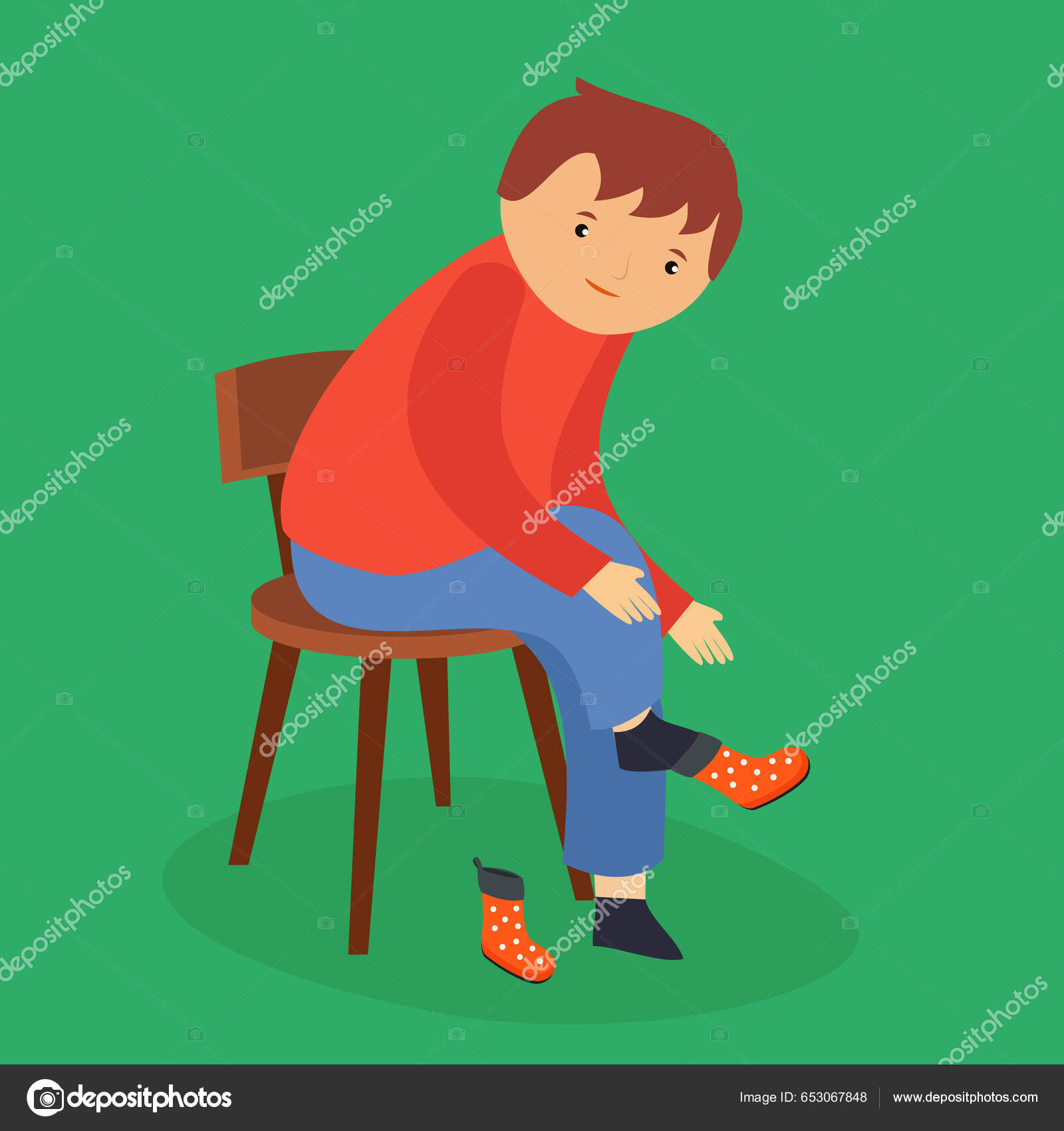 Vector Illustration Boy Wearing Socks Stock Vector by ©VolodymyrVoronov ...