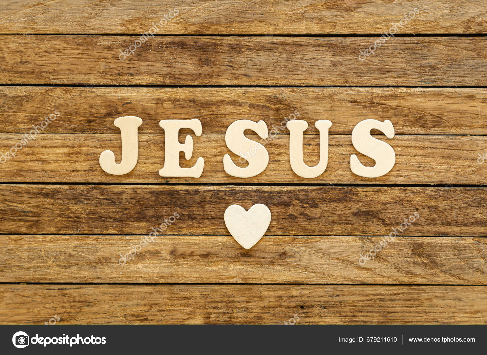 Palabra Jesús Escrito Con Letras Madera Sobre Fondo Madera Vista — Foto ...