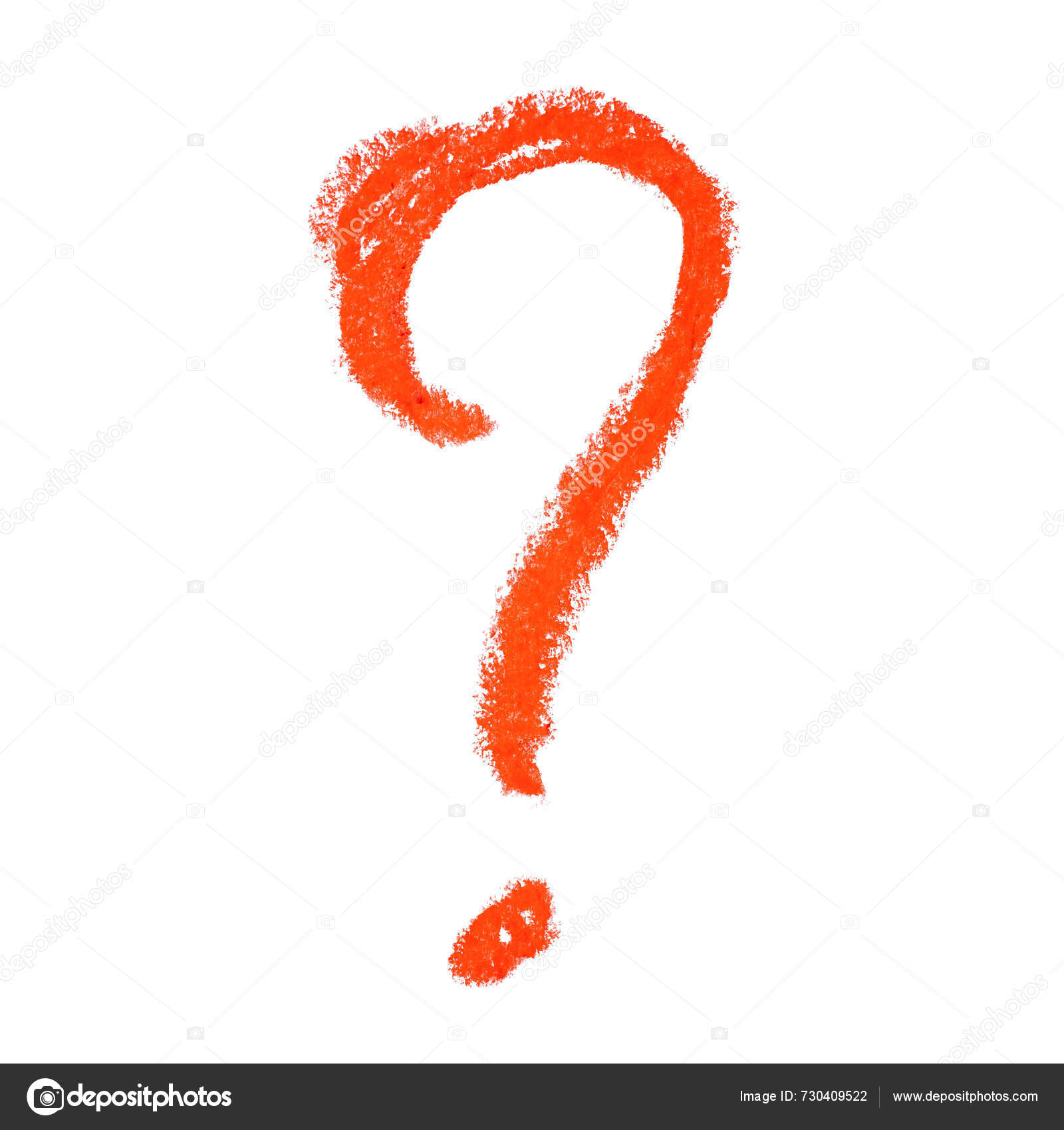 Question Mark Punctuation Marks Red Chalk Drawing White Background ...